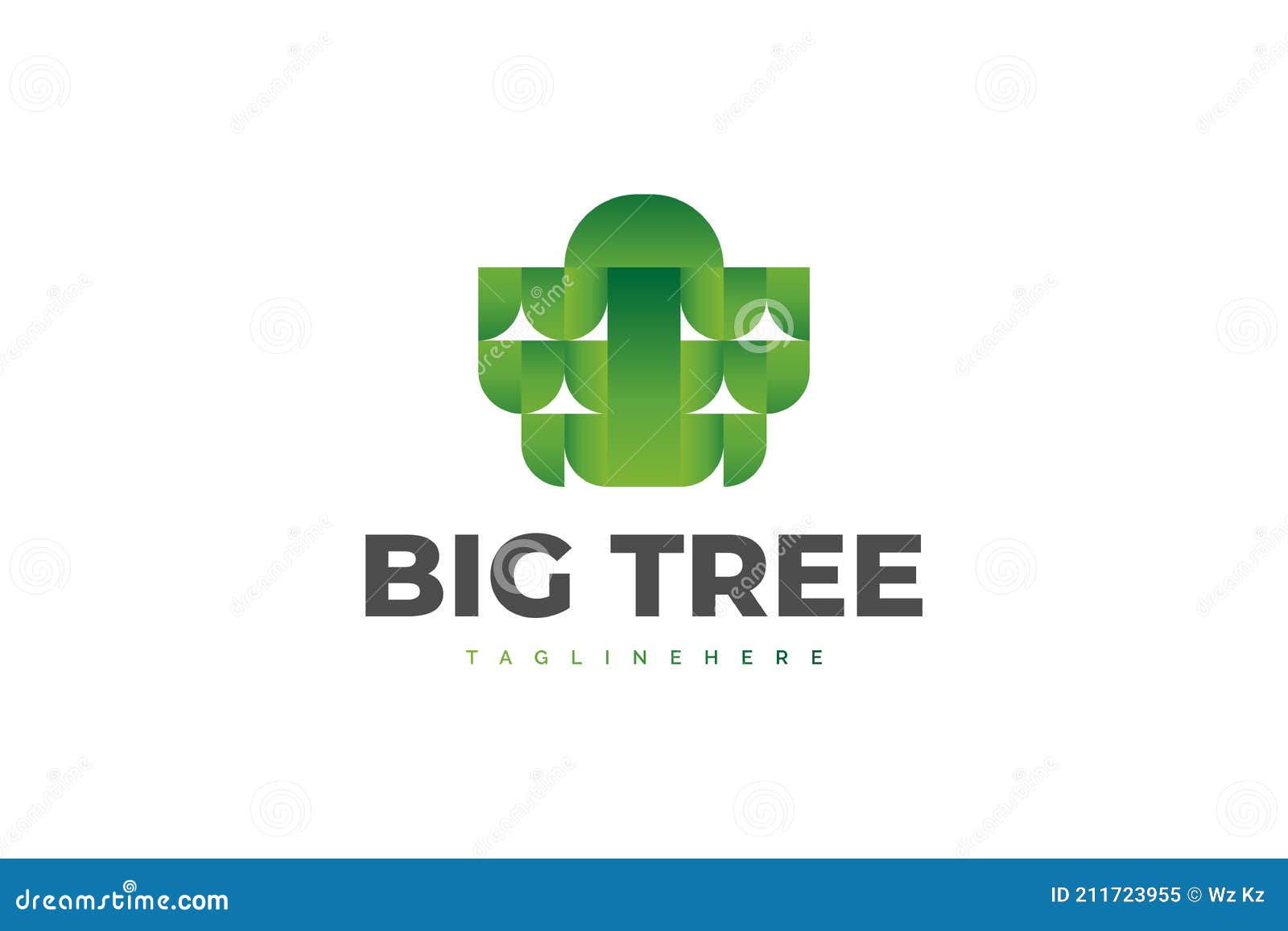 Big Tree Logo Template with Abstract and Modern Concept in Green ...
