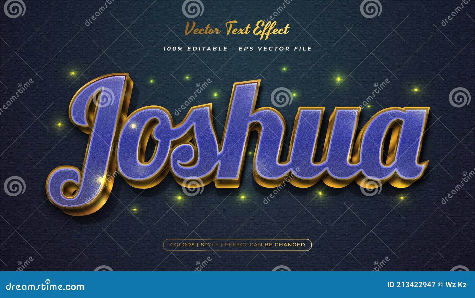 Elegant Blue and Gold Text Style with Texture Effect Stock Vector ...