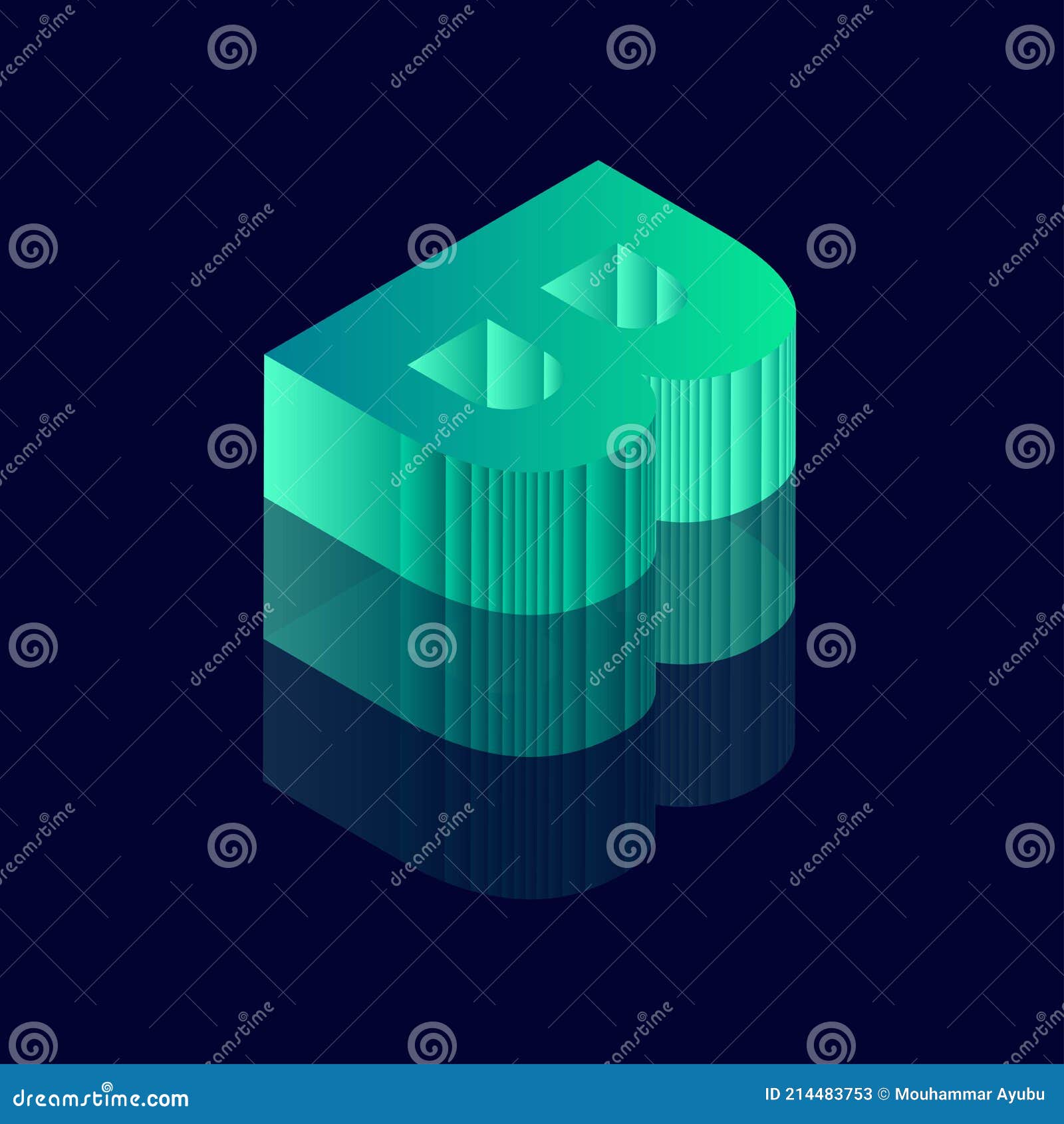 Isometric Letter B. Letter B Stock Vector - Illustration of shape ...