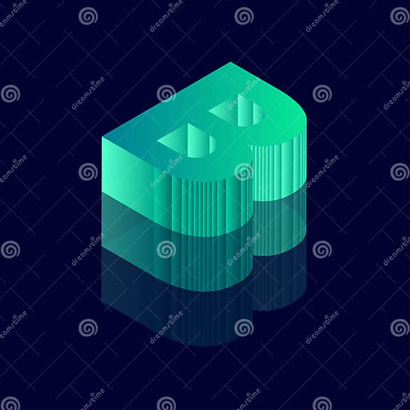 Isometric Letter B. Letter B Stock Vector - Illustration of shape ...