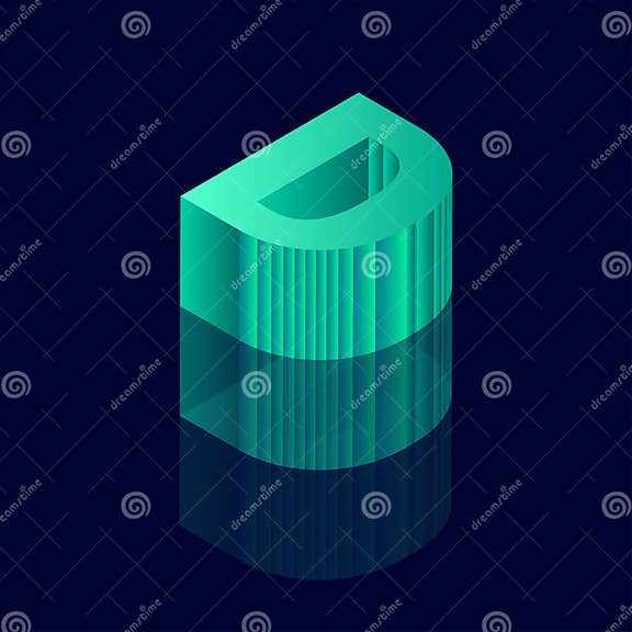 Isometric Letter D. Letter D Stock Vector - Illustration of ...