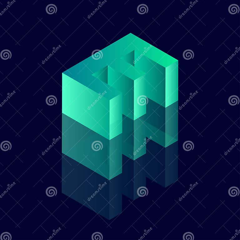 Isometric Letter E. Letter E Stock Vector - Illustration of letterings ...