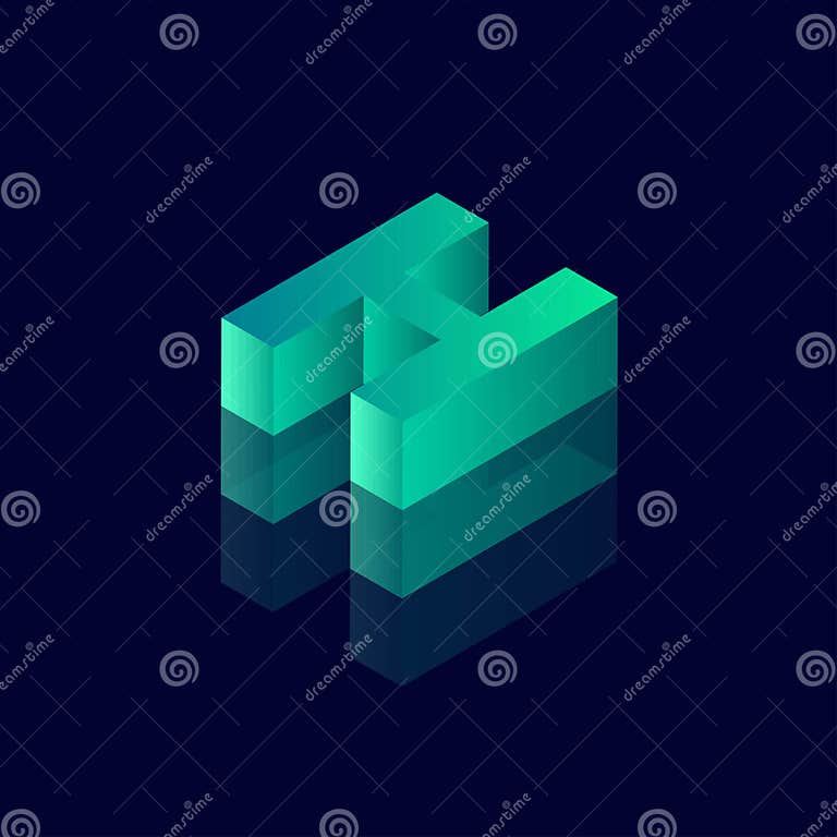 Isometric Letter H. Letter H Stock Vector - Illustration of ...