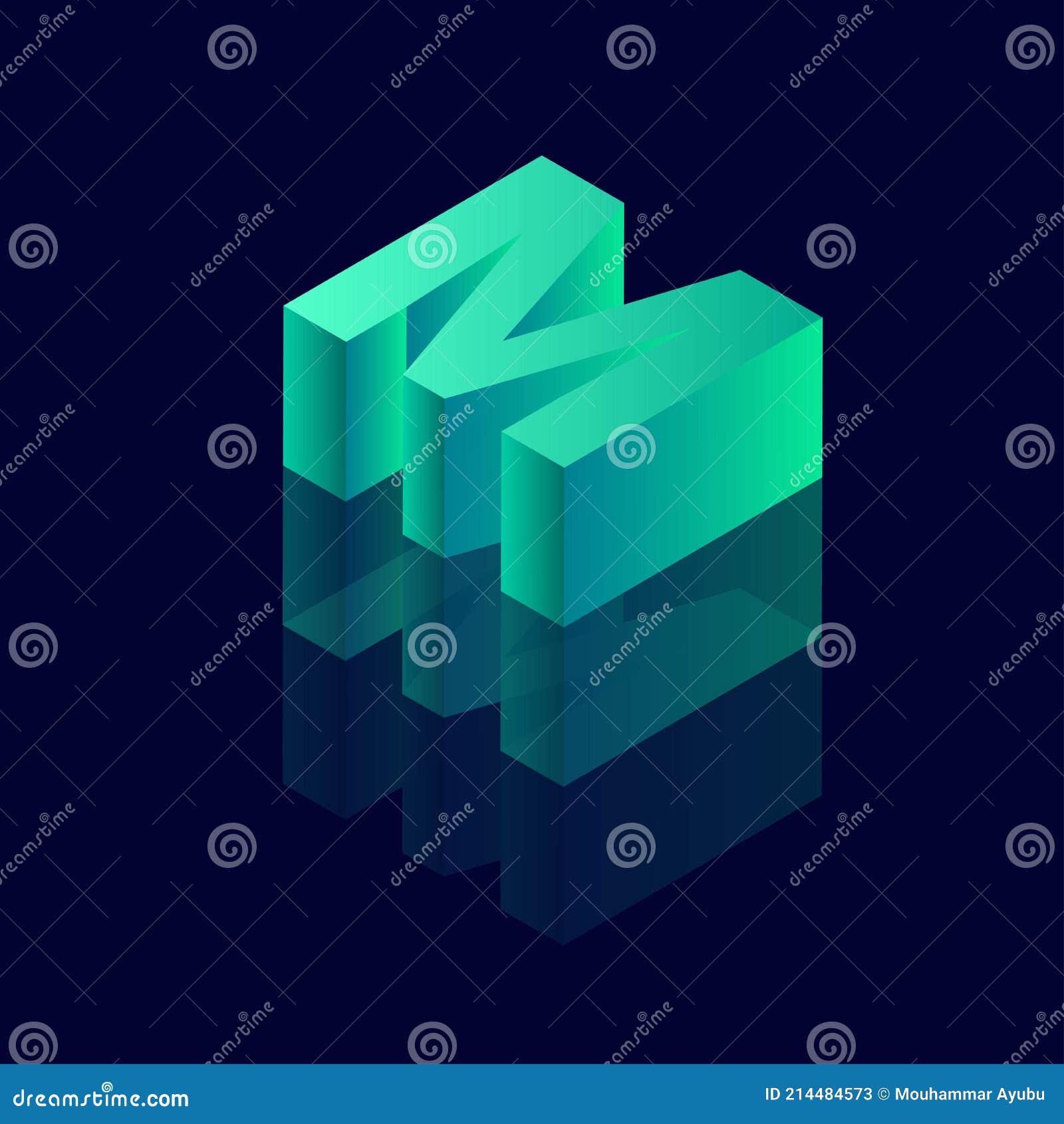 Isometric Letter M. Letter M Stock Vector - Illustration of letterings ...