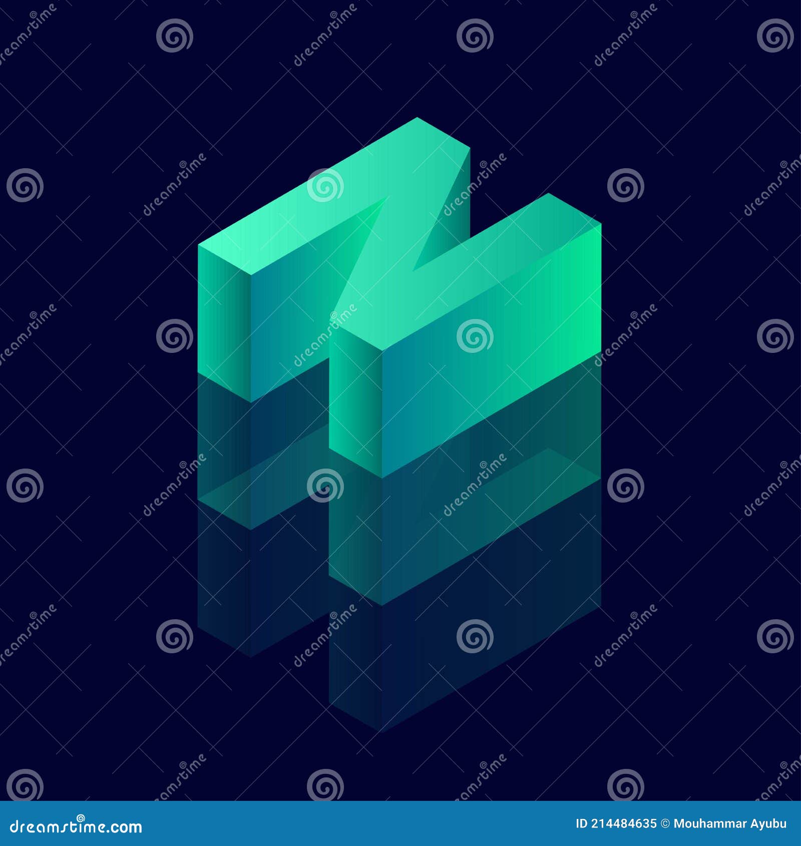 Isometric Letter N. Letter N Stock Vector - Illustration of isometric ...