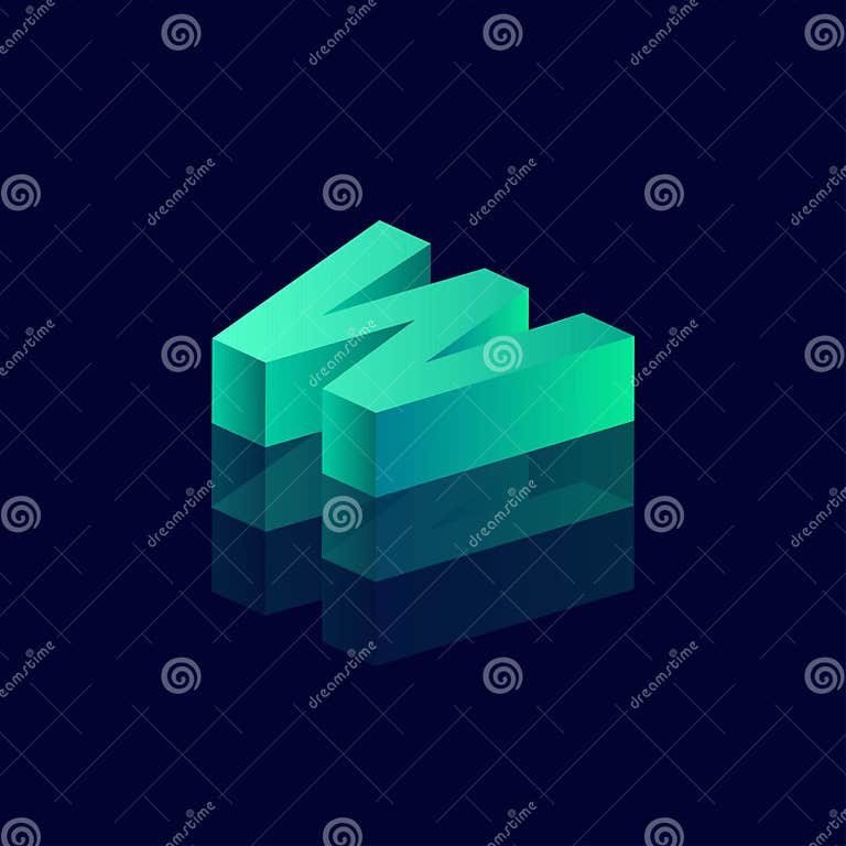 Isometric Letter W. Letter W Stock Vector - Illustration of fashion ...