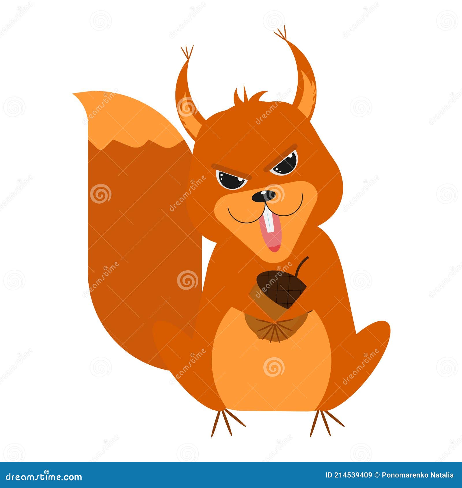 Evil Demonic Squirrel from the Cartoon. Vector Illustration. Stock Illustration - Illustration ...