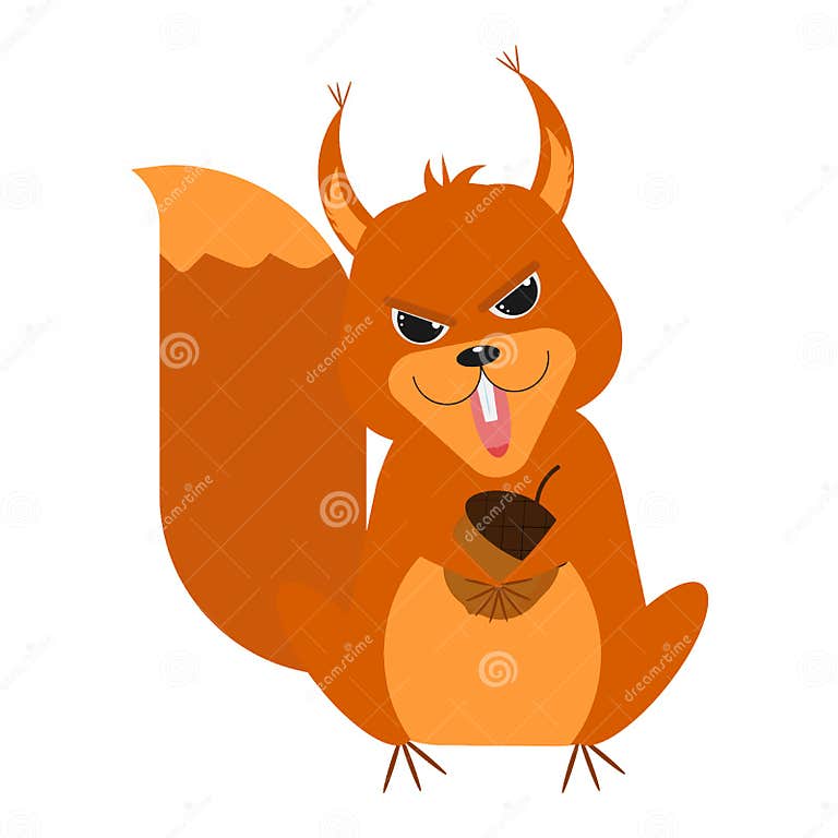 Evil Demonic Squirrel from the Cartoon. Vector Illustration. Stock ...