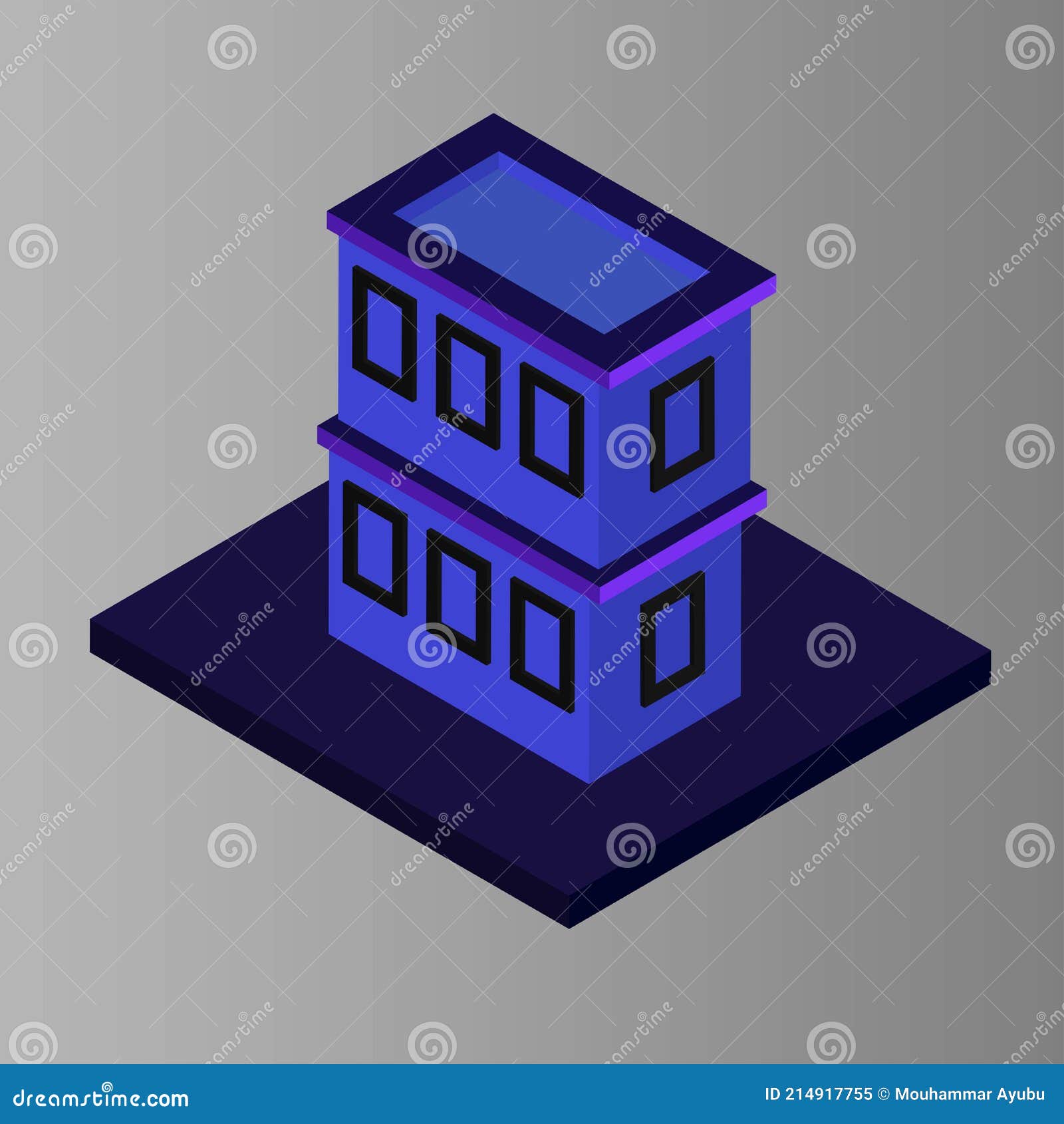 Architecture Isometric Simple Buildings Vector Illustration Stock ...