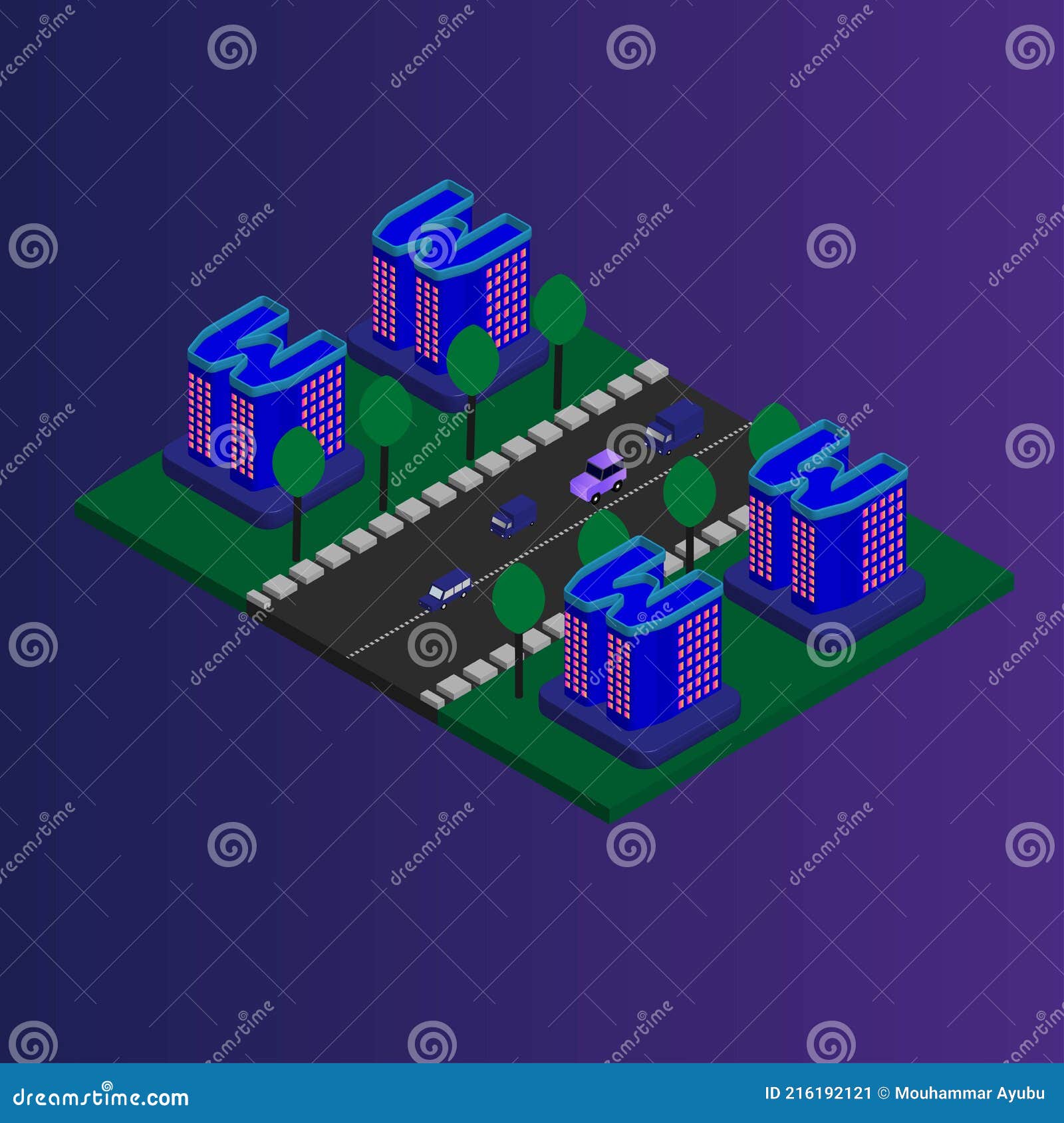 Vector Isometric Futuristic New City Stock Vector - Illustration of ...