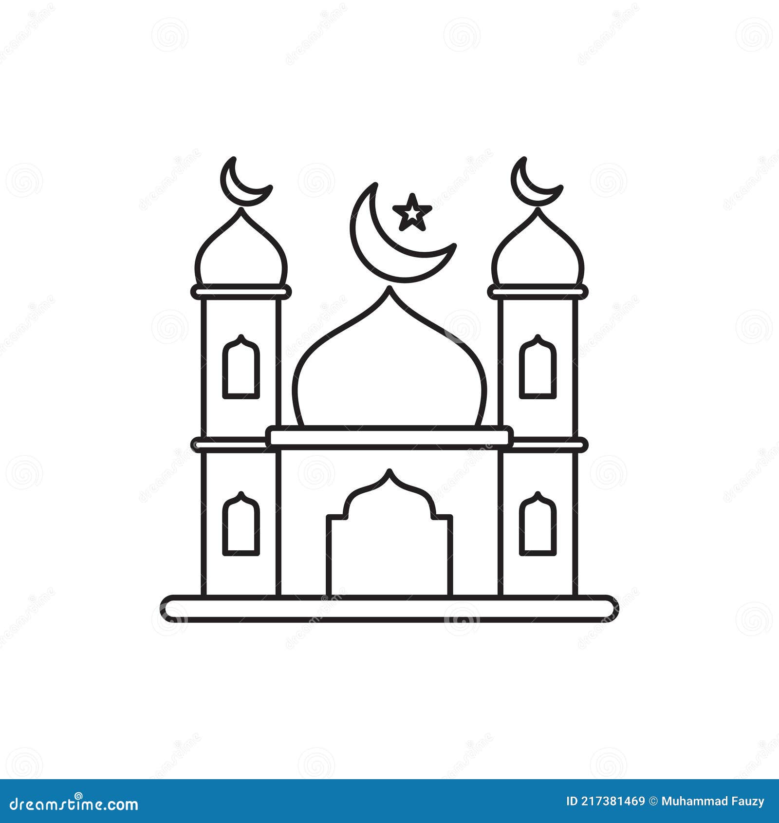 Simple Mosque Silhouette Vector Illustration. Islamic Architecture ...