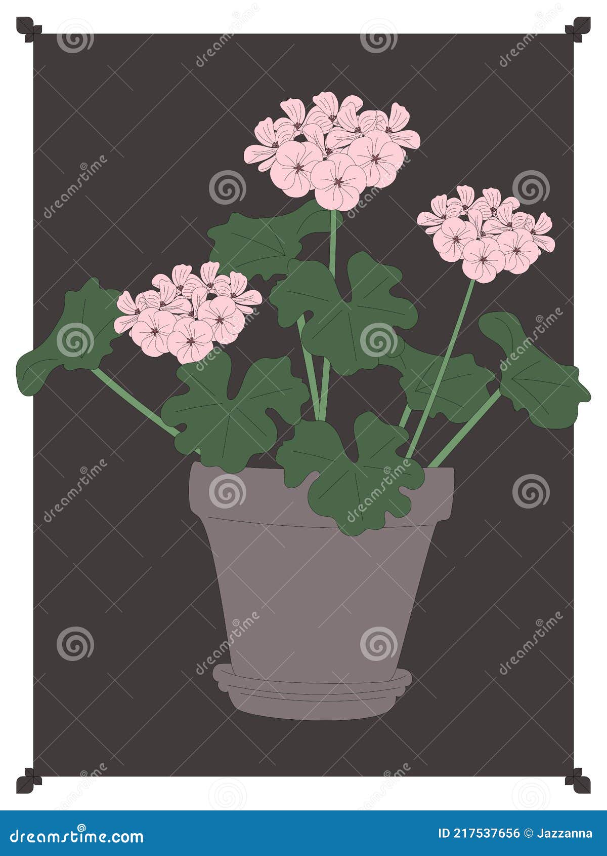 Hand Drawn Geranium Pink Flower Stock Vector - Illustration of pink ...