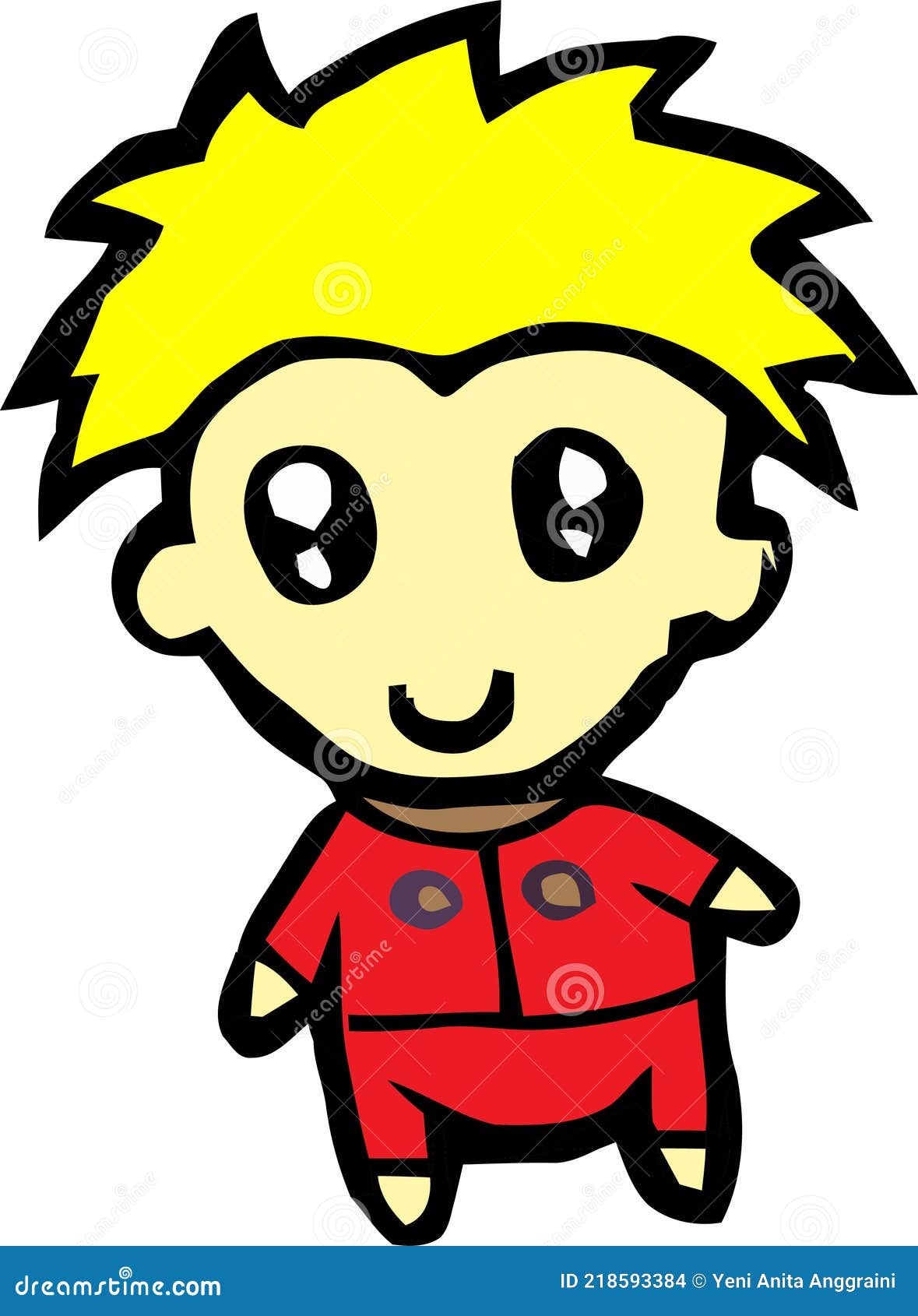 Yellow Haired Boy Cartoon Sketch Concept Stock Vector - Illustration of ...