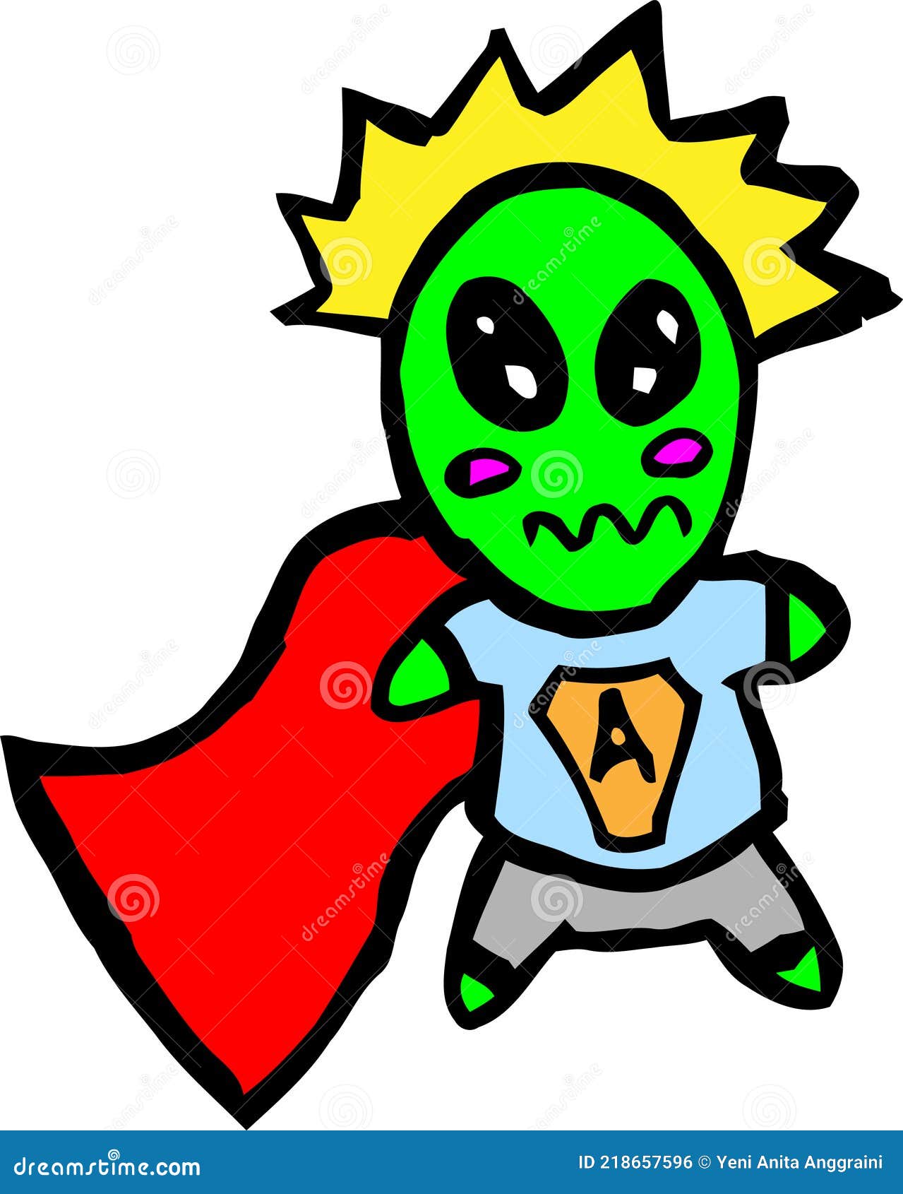 Super Hero Alien Very Cute stock vector. Illustration of graphic ...