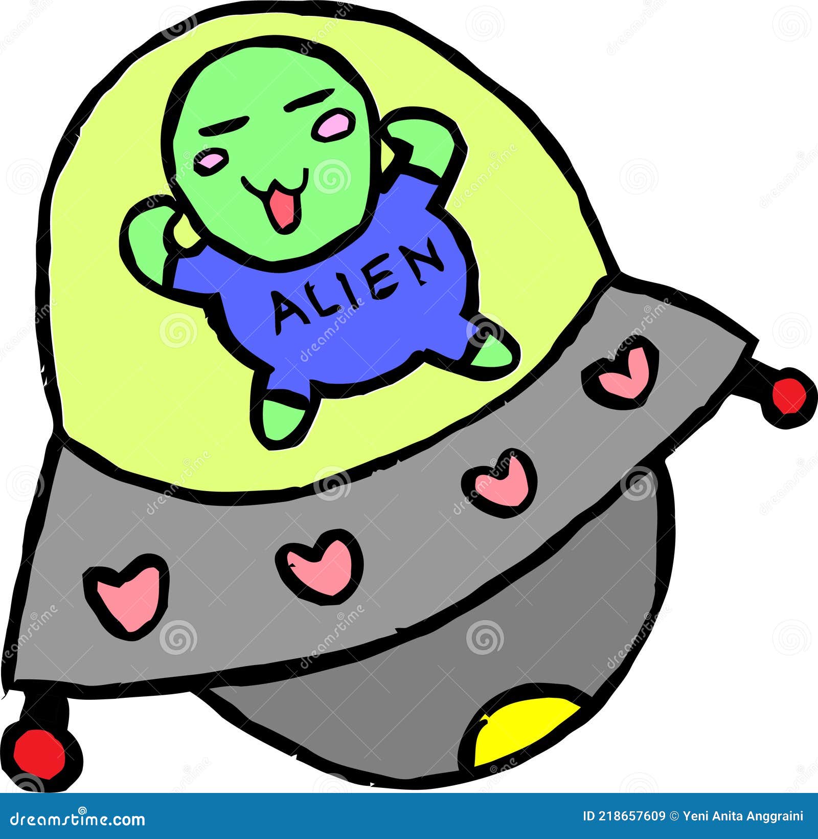 Sleep Alien Cute Cartoon Sketch Concept Stock Vector - Illustration of ...