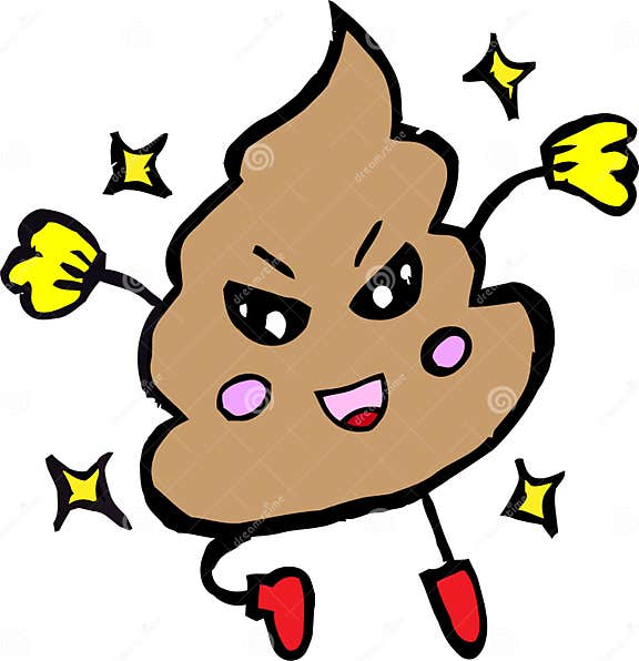 Cool Poop in Action Cartoon Sketch Concept Stock Vector - Illustration ...