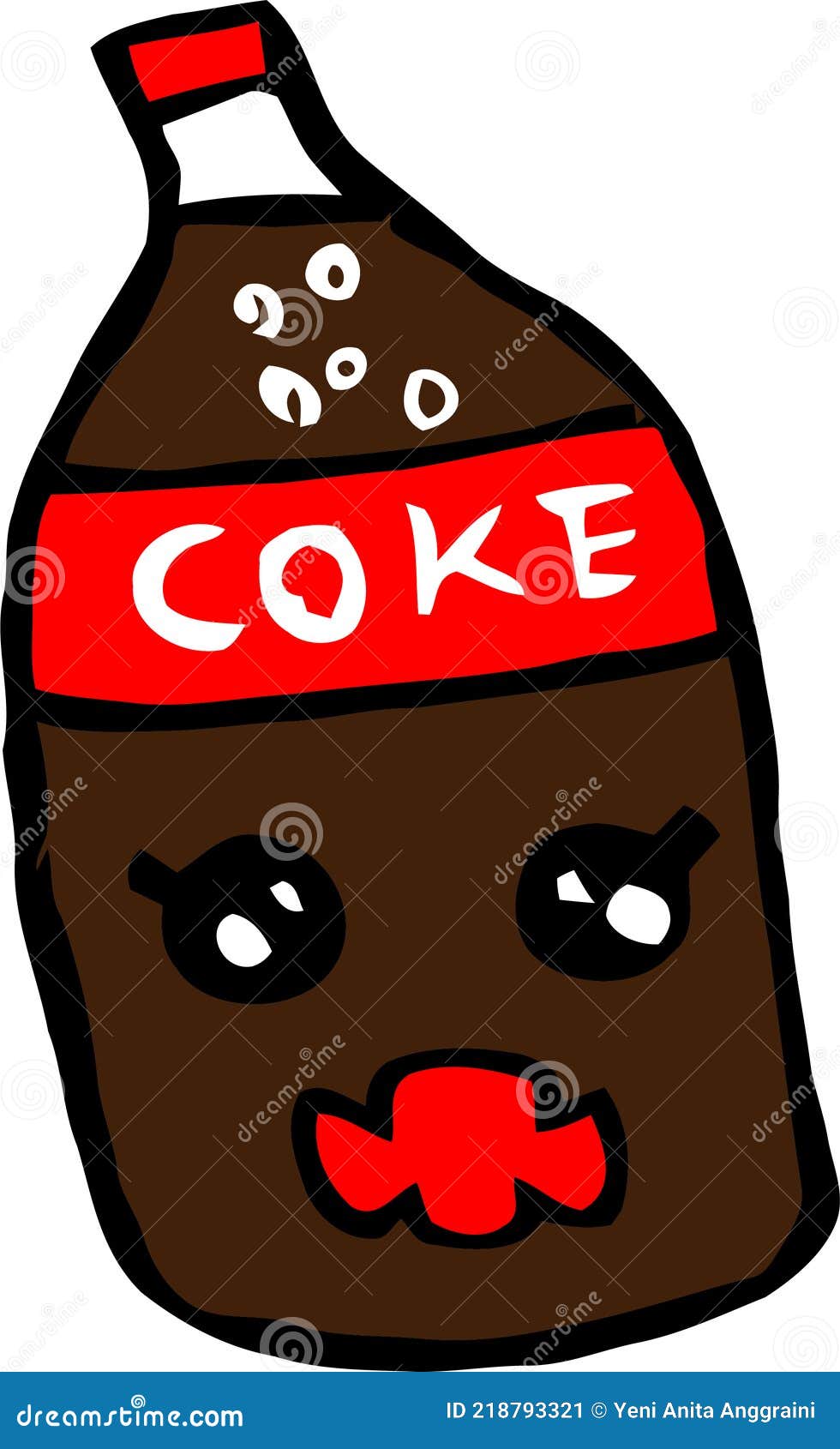 Angry Cola Cartoon Sketch Very Cool Stock Vector - Illustration of ...