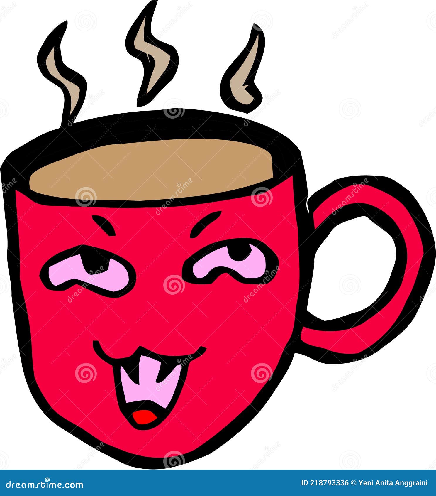 Evil Coffee Cartoon Sketch Concept Very Cool Stock Vector ...