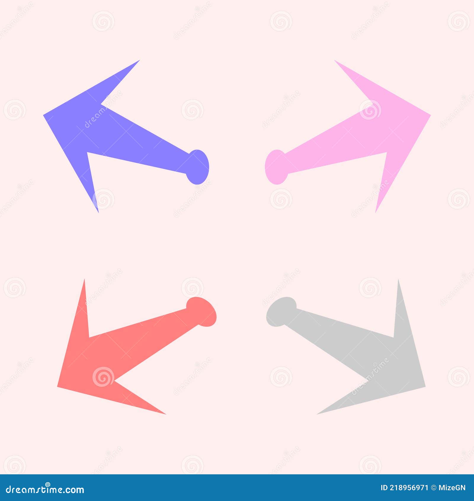 Vector Arrow Colors Set stock vector. Illustration of orientation ...