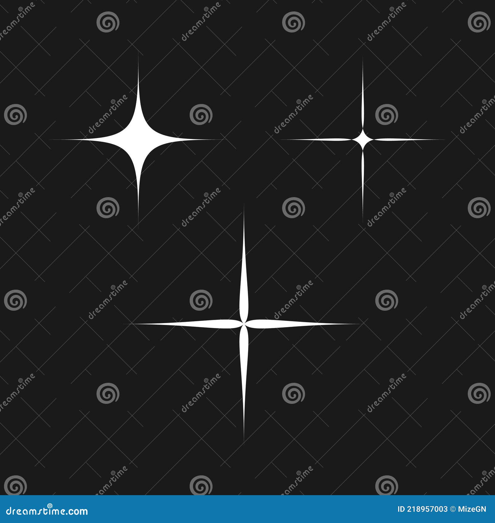 Vector Blink Star White Black Set Stock Vector - Illustration of ...