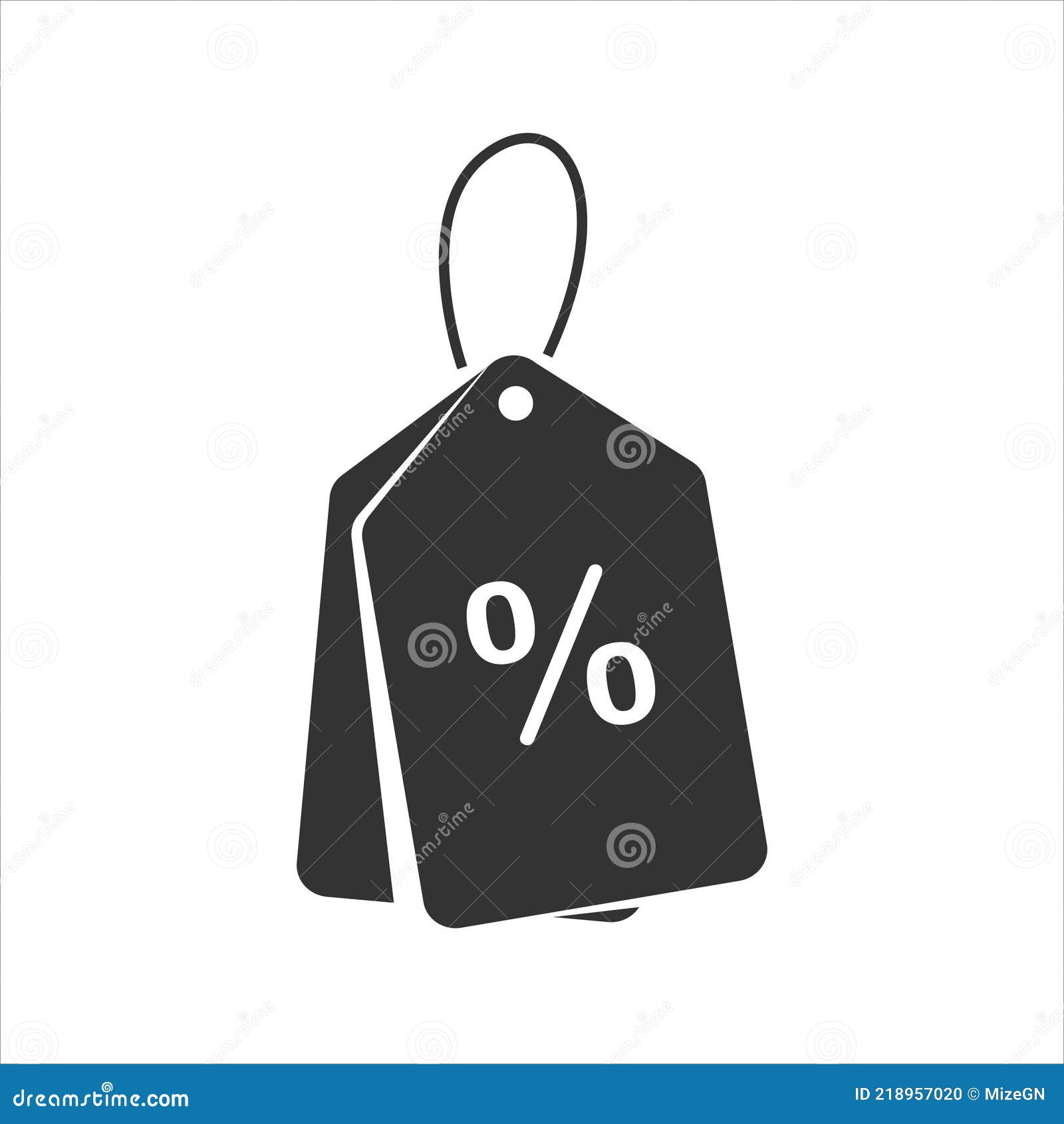Discount Tag Sale Icon Black White Stock Vector - Illustration of paper ...