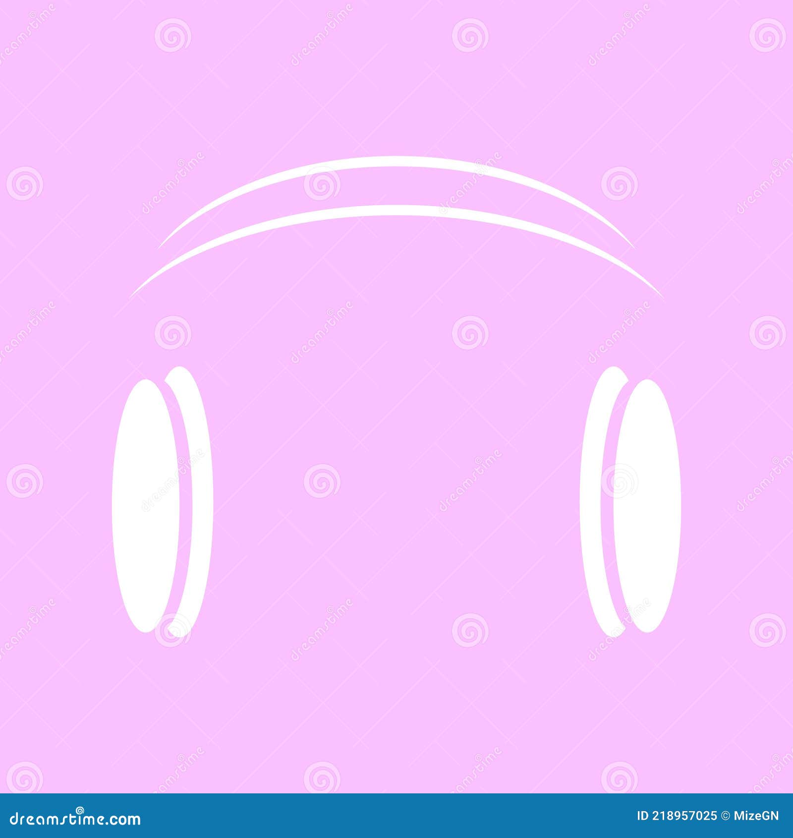 Vector Simple Earphone White Pink Stock Vector - Illustration of object ...