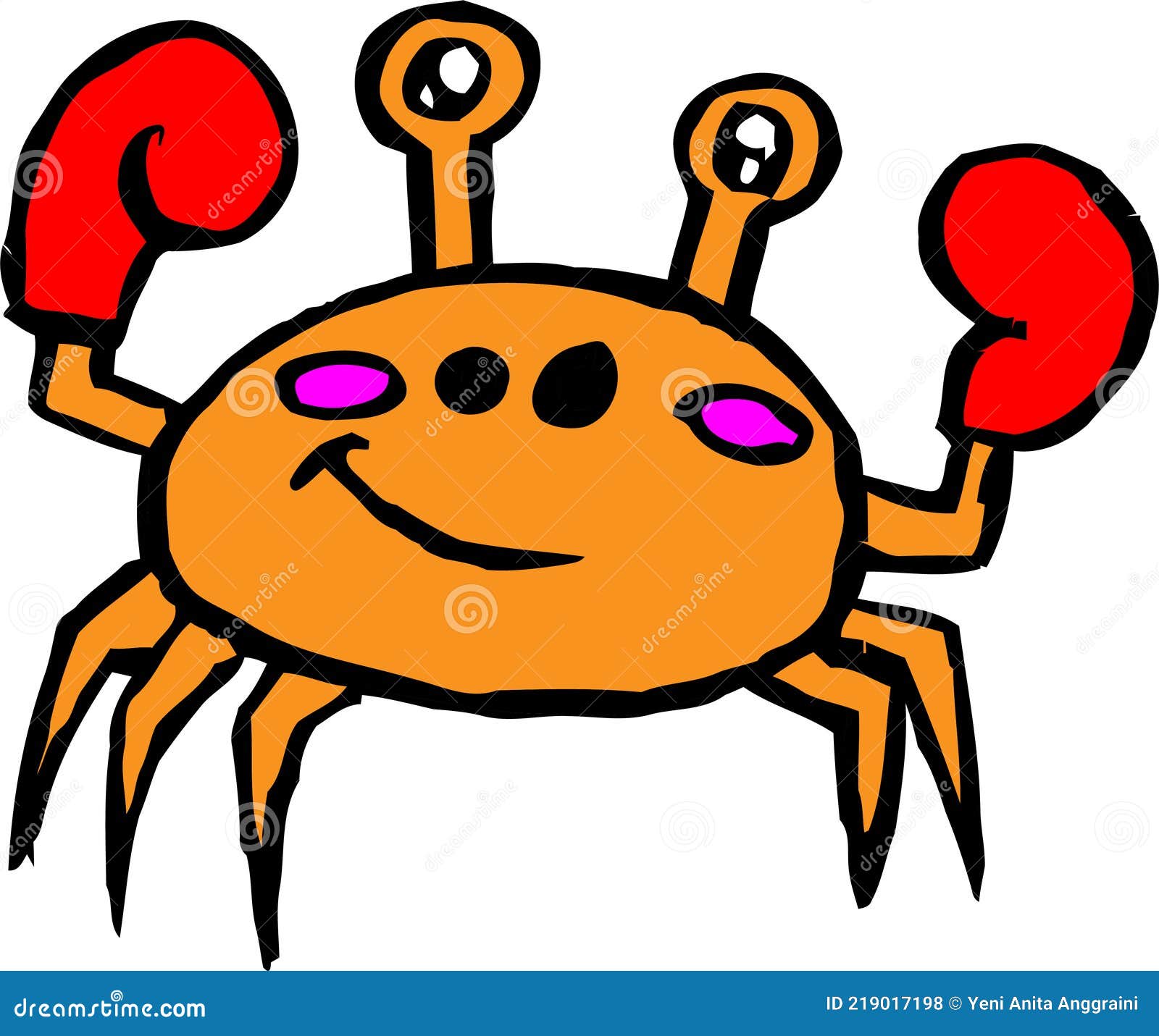 Boxing Crab Very Funny Concept Stock Vector - Illustration of visual ...