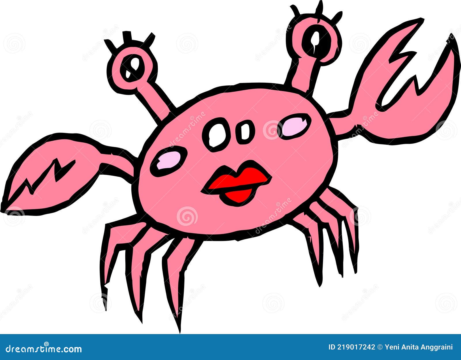 Pink Crab Very Cute Concept Stock Vector - Illustration of shower ...