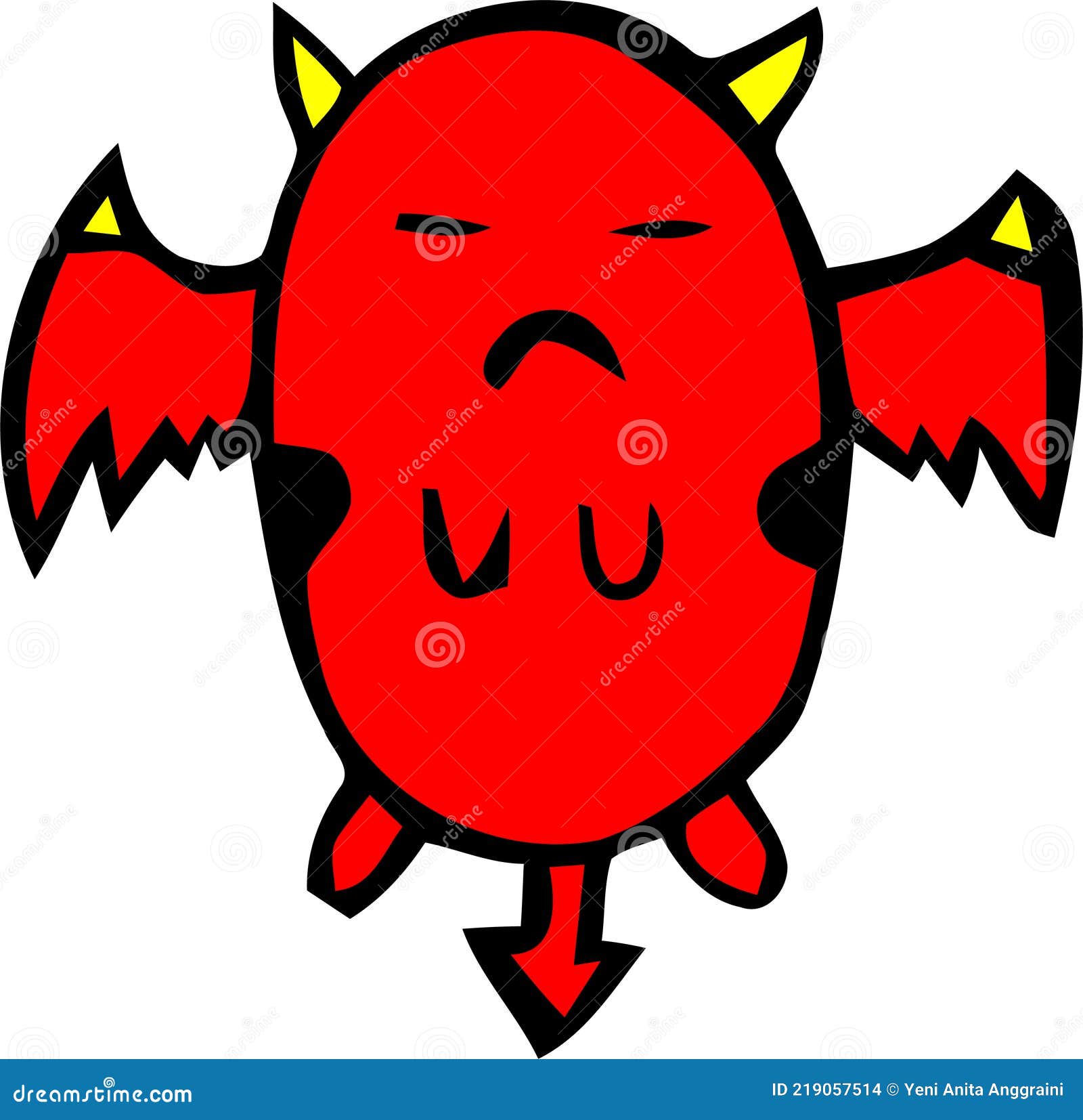 Angry Satan Very Cute with Red Collor Stock Vector - Illustration of ...