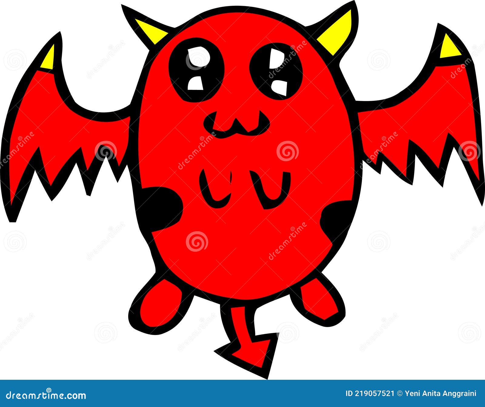 Satan Face In Profile With Bared Teeth Isolated On White. Cartoon ...