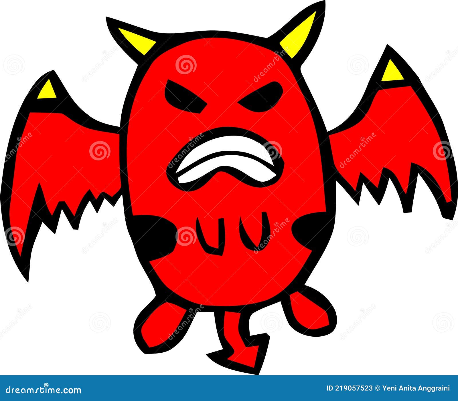 Angry Satan Very Cute Concept Stock Vector - Illustration of character ...