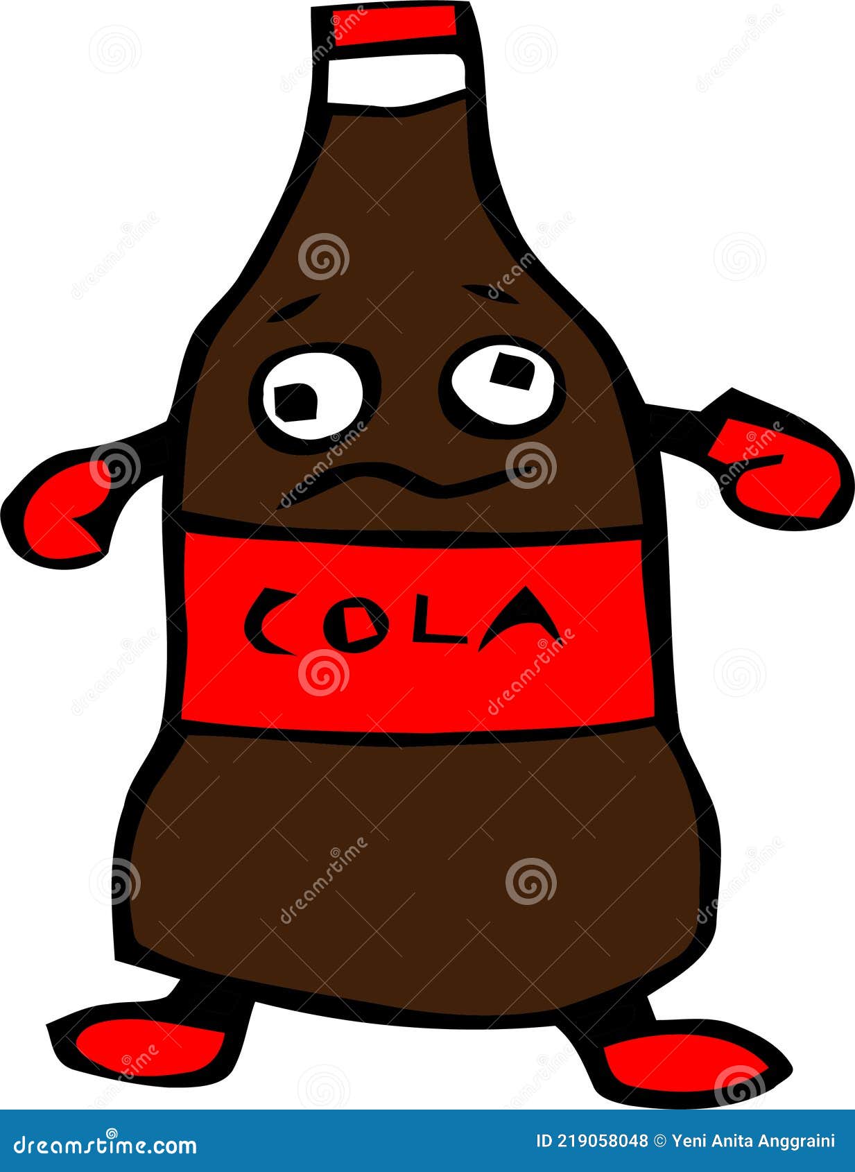 Stupid Cola Bottle with Red Collor Stock Vector - Illustration of font ...