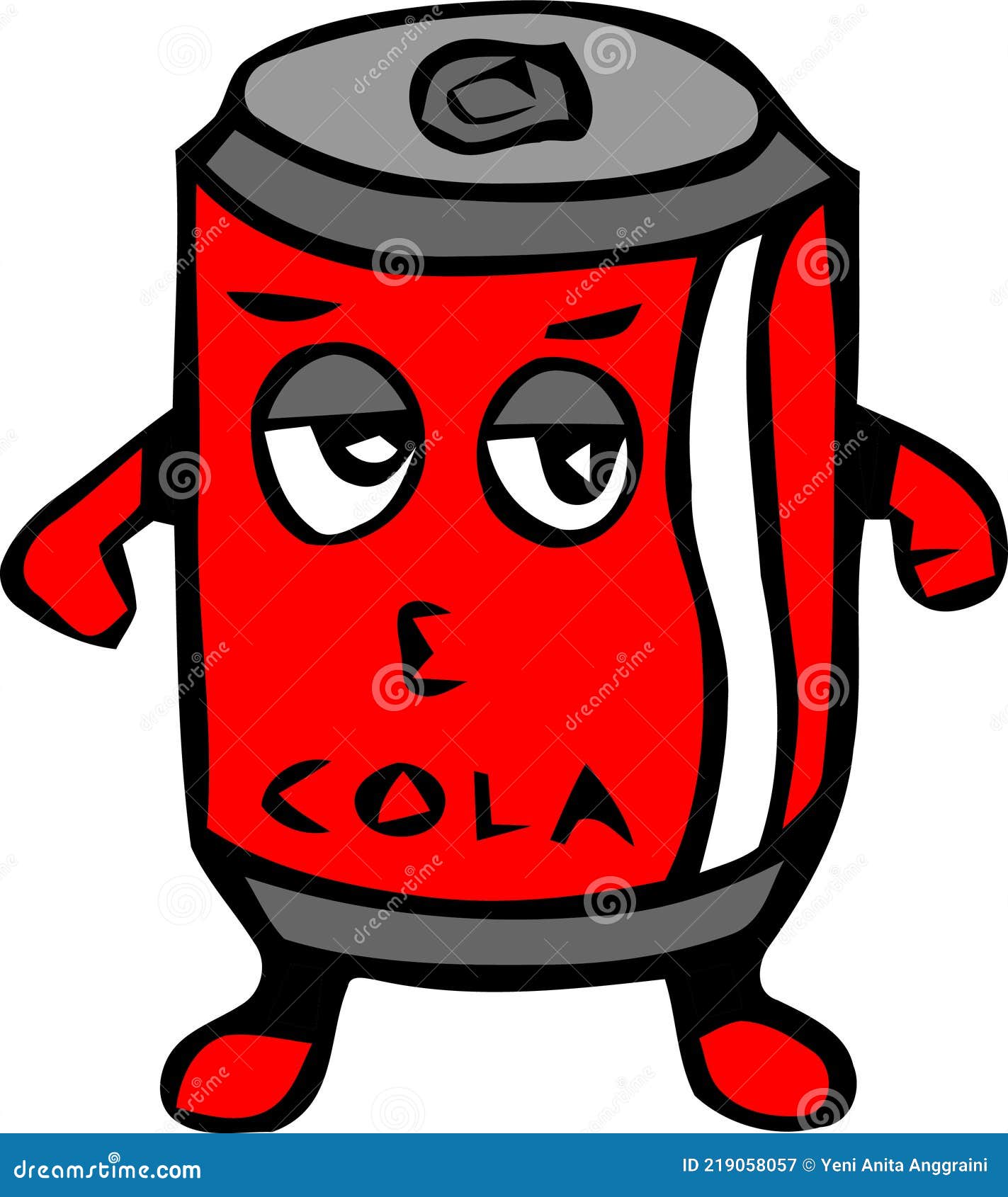 Cute Cola with red collor stock vector. Illustration of cute - 219058057