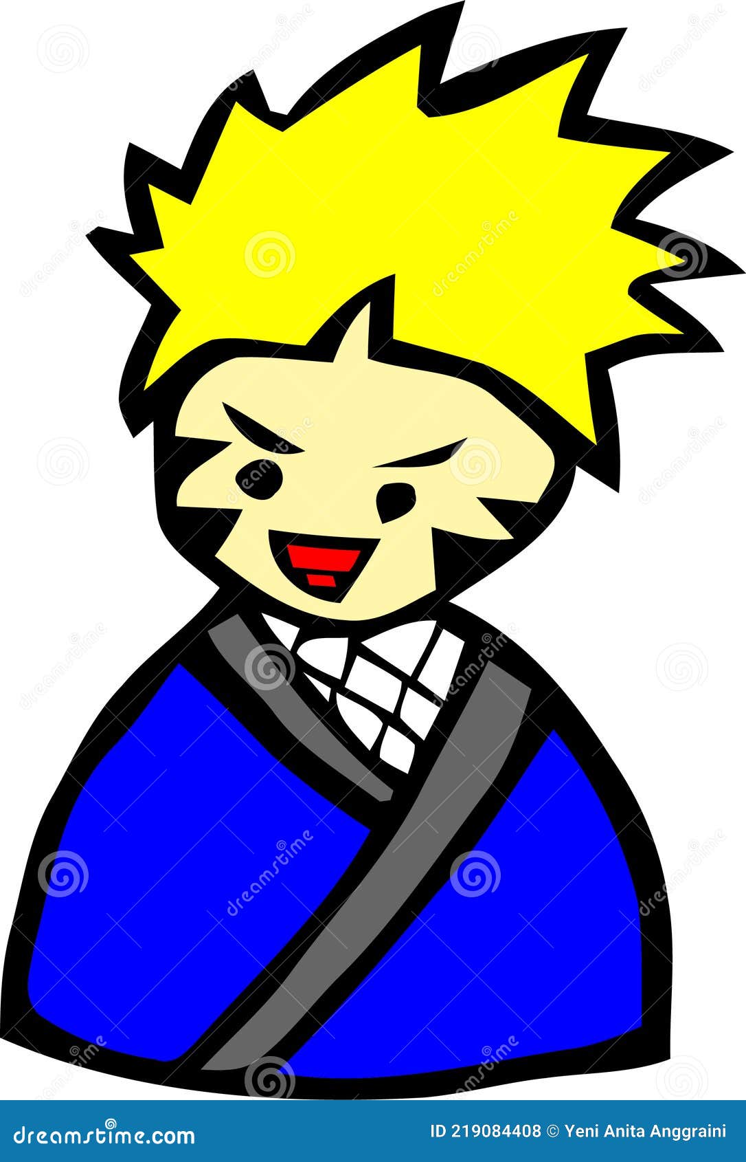 Cute Ninja with Blue Collor Very Cool Stock Vector - Illustration of ...