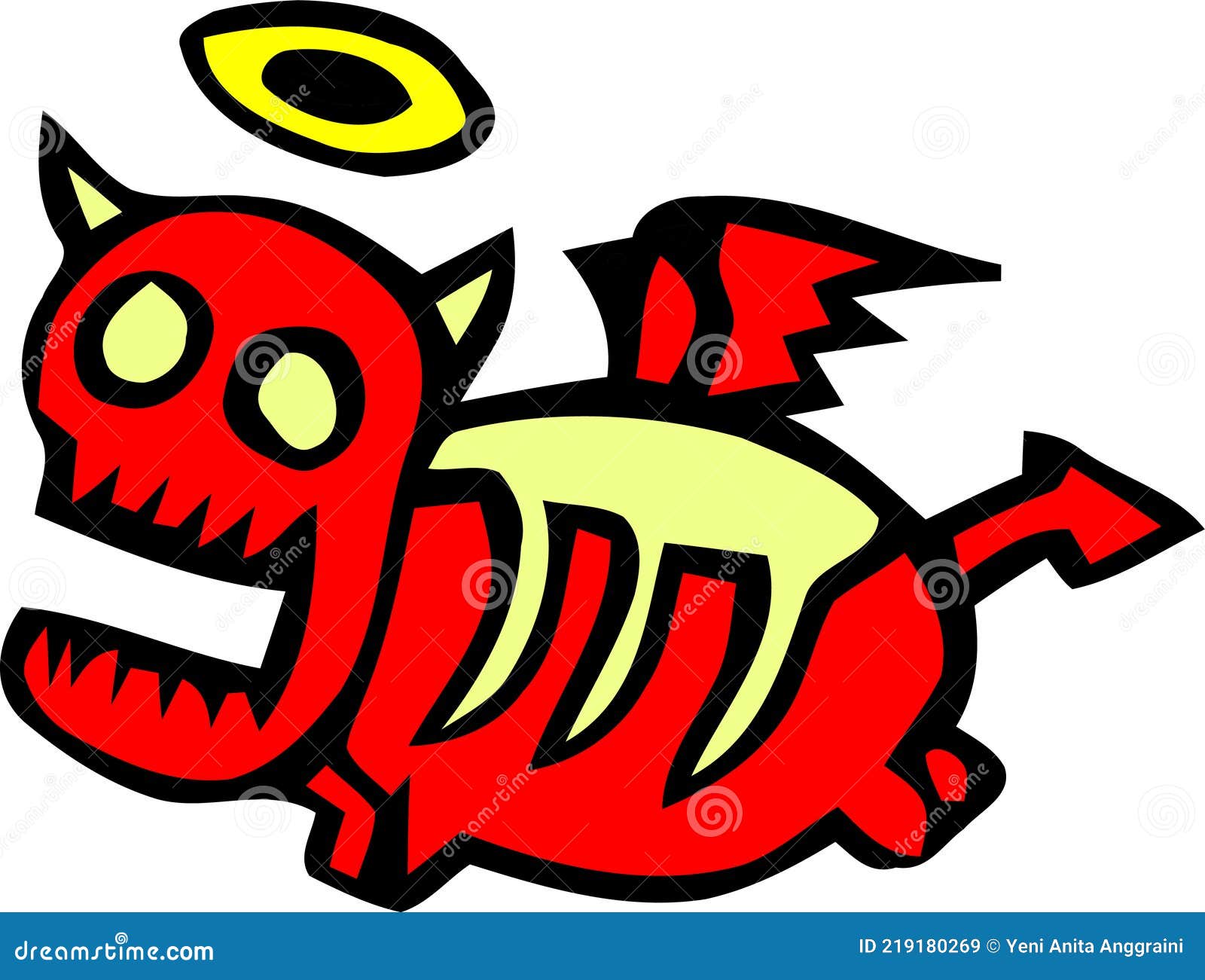 Flying Demon with Red Collor Stock Vector - Illustration of diagram ...