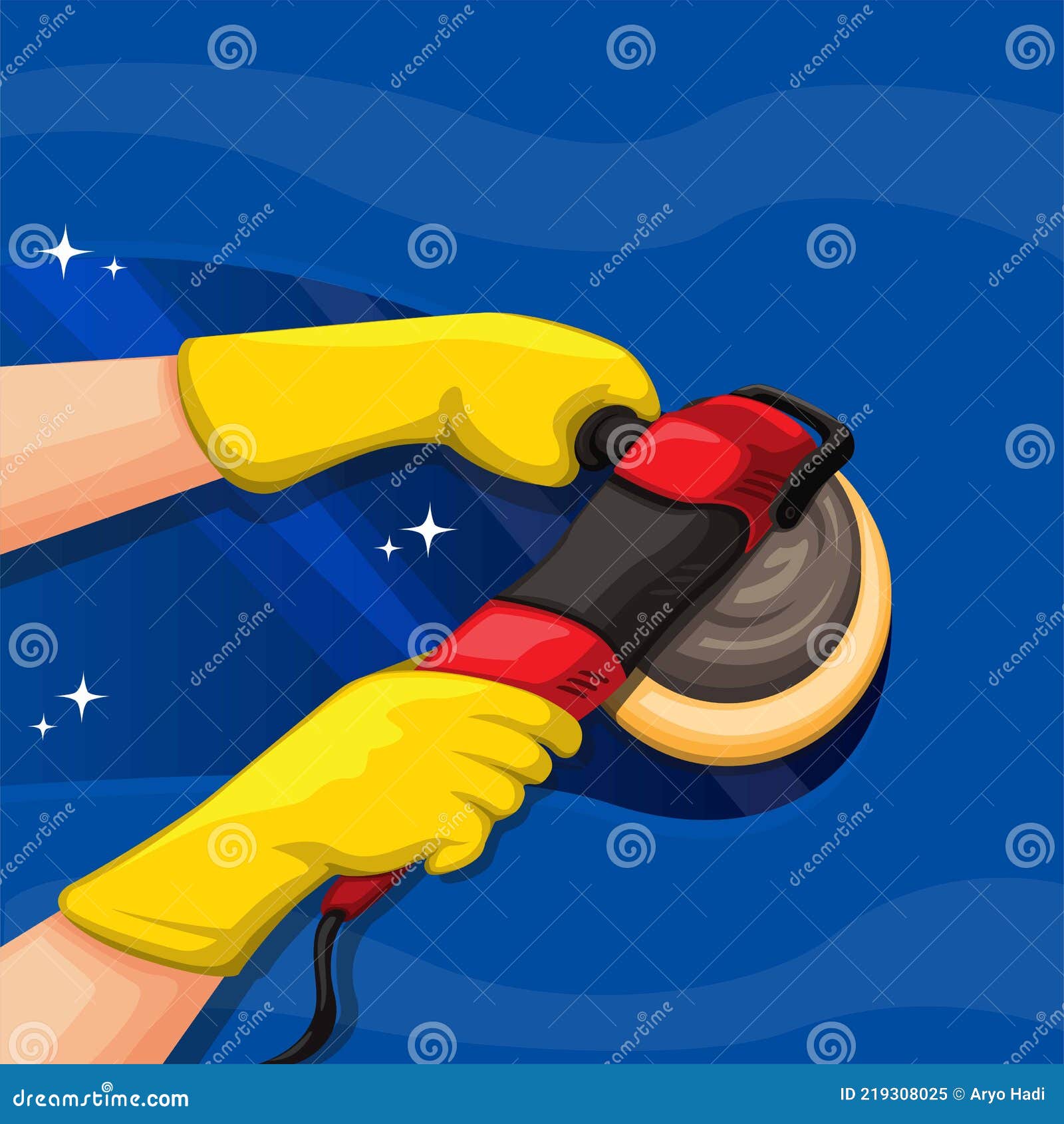 Hand Holding Car Polishing Machine. Car Clean and Paint Detailing ...