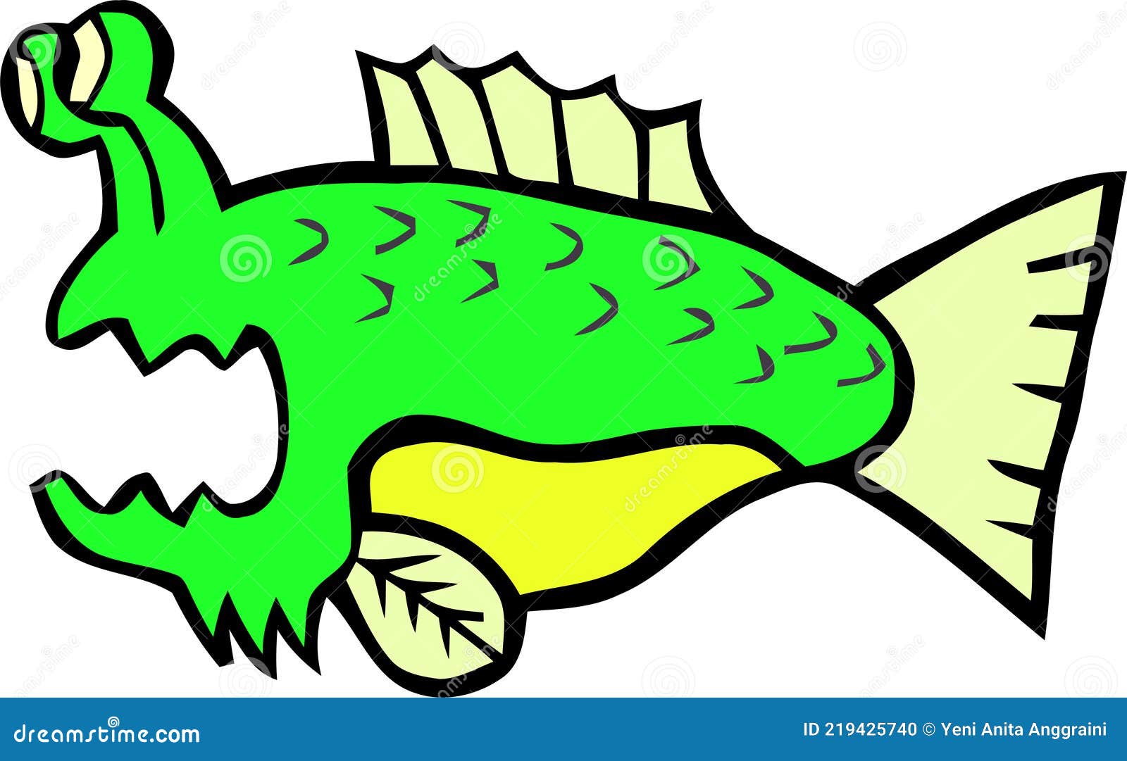 Alien Fish Very Cool Design Stock Vector - Illustration of fish, funny ...