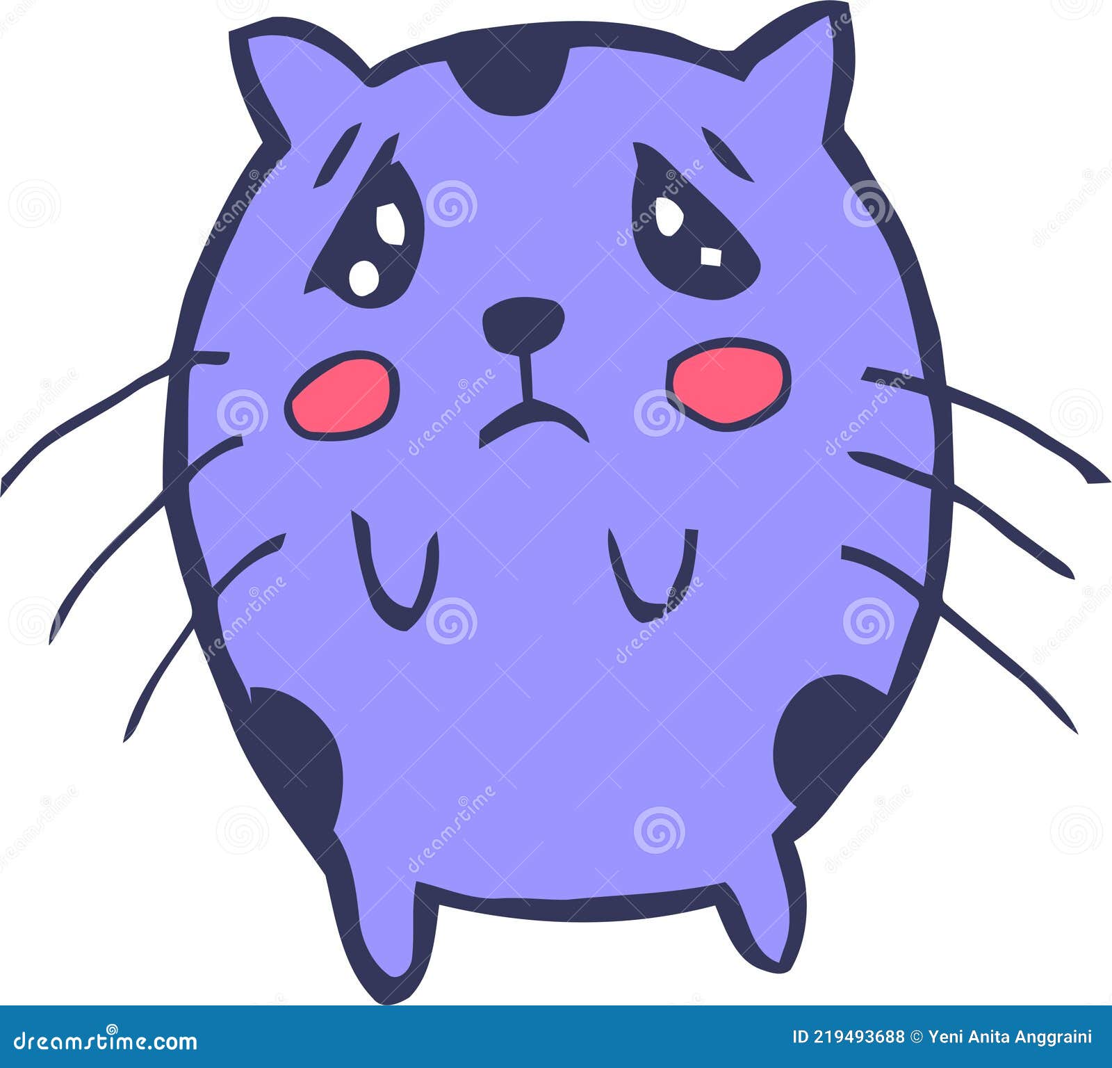 Sad Blue Hamster Very Cute Concept Stock Vector - Illustration of nose ...
