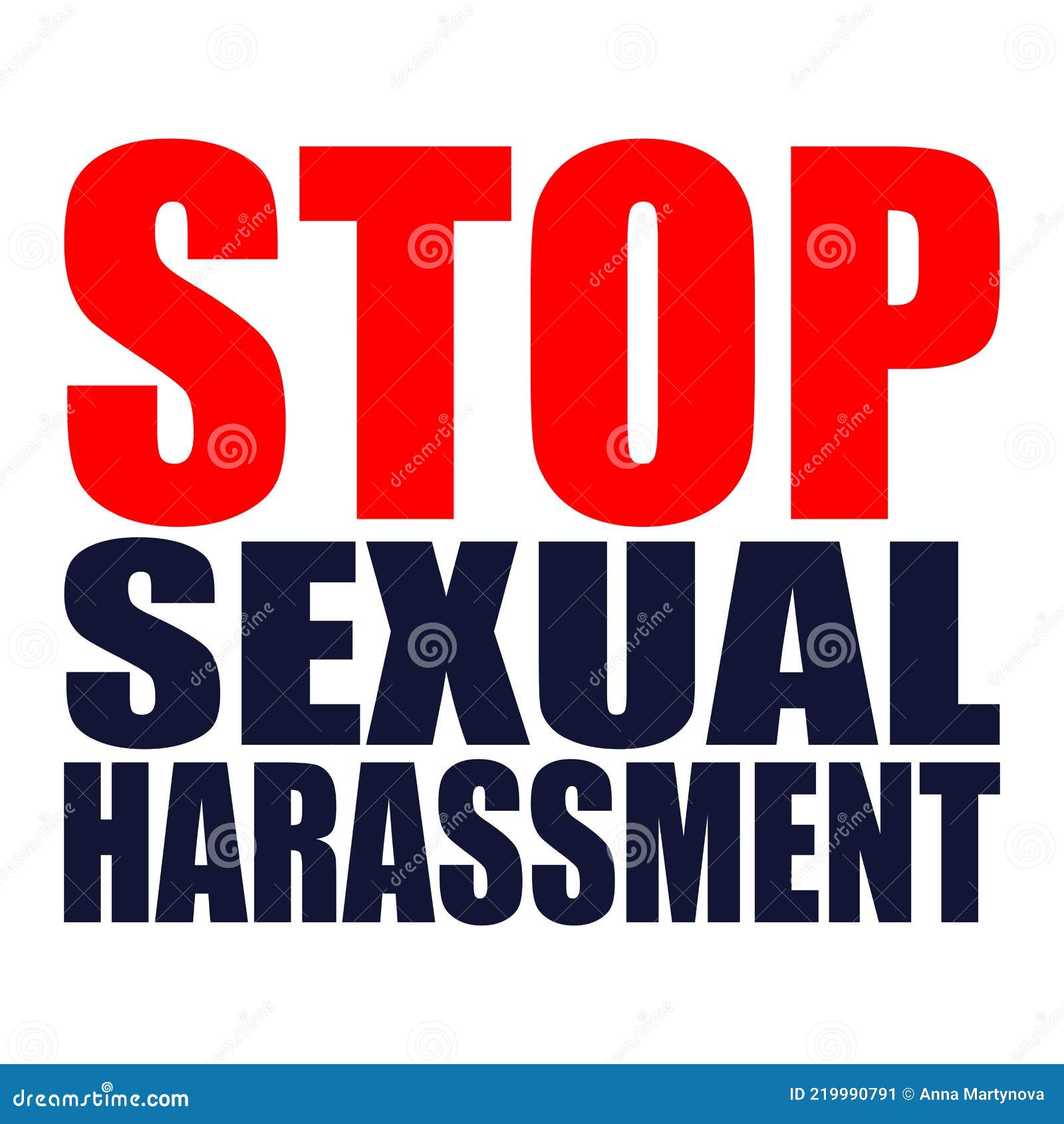 Contrast Inscription Stop Sexual Harassment. Stock Vector ...