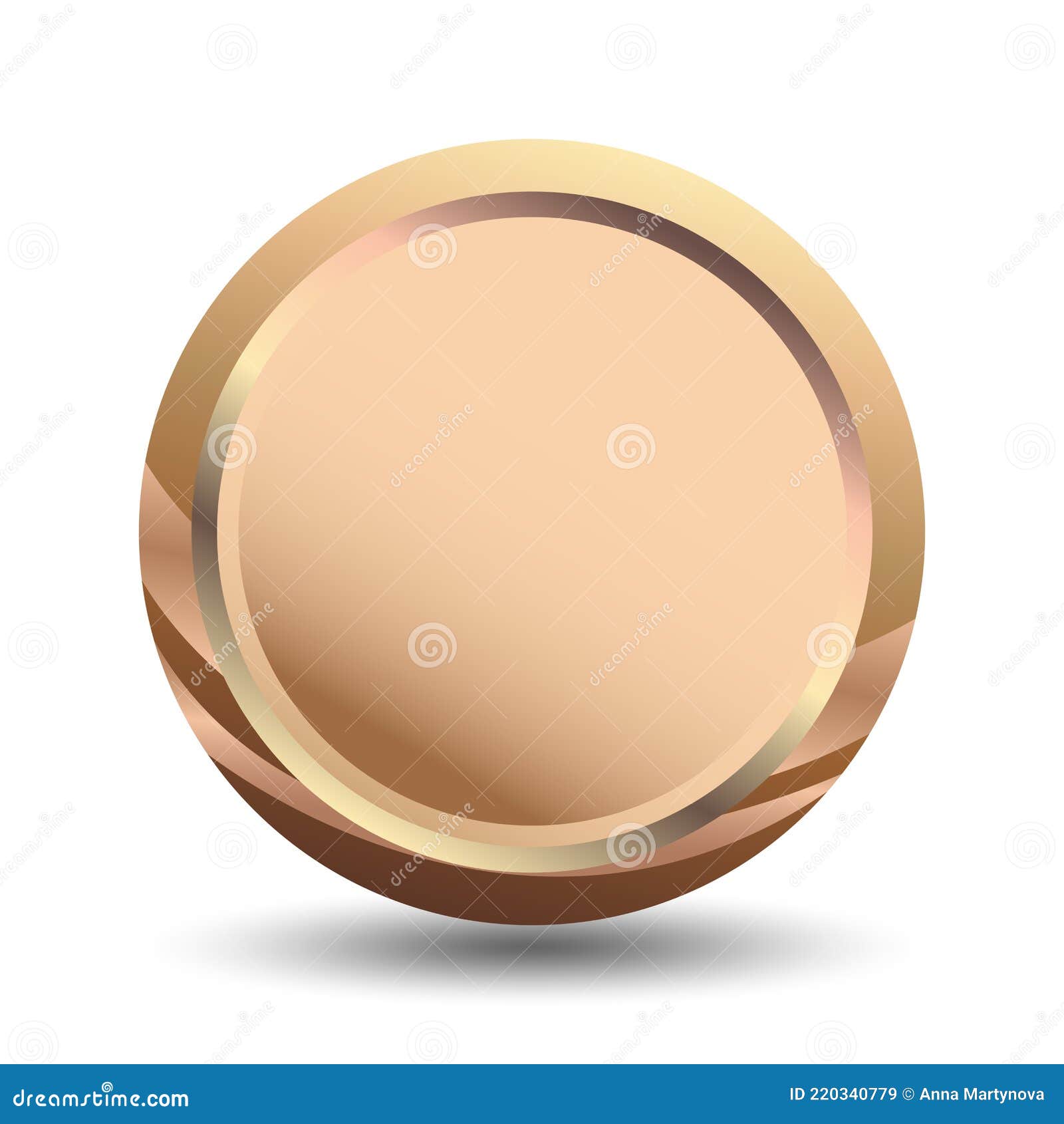 Champion Bronze Medal Template for Stamps or Coins. Third Place Stock ...