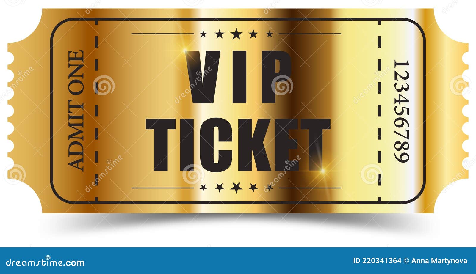 Realistic Golden Vip Ticket Stock Vector - Illustration of movie ...