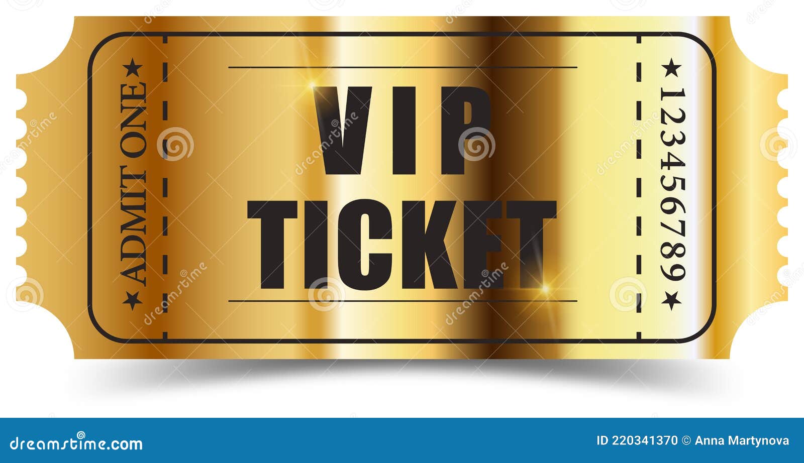 Realistic Golden Vip Ticket Stock Vector - Illustration of cartoon ...