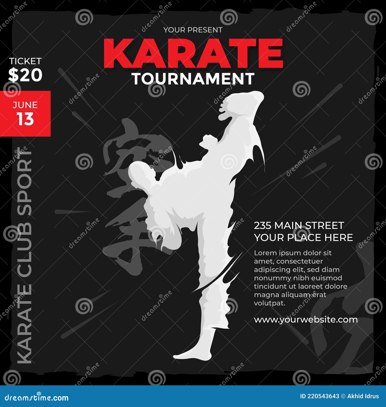 Karate Tournament Social Media Post Template Stock Vector ...