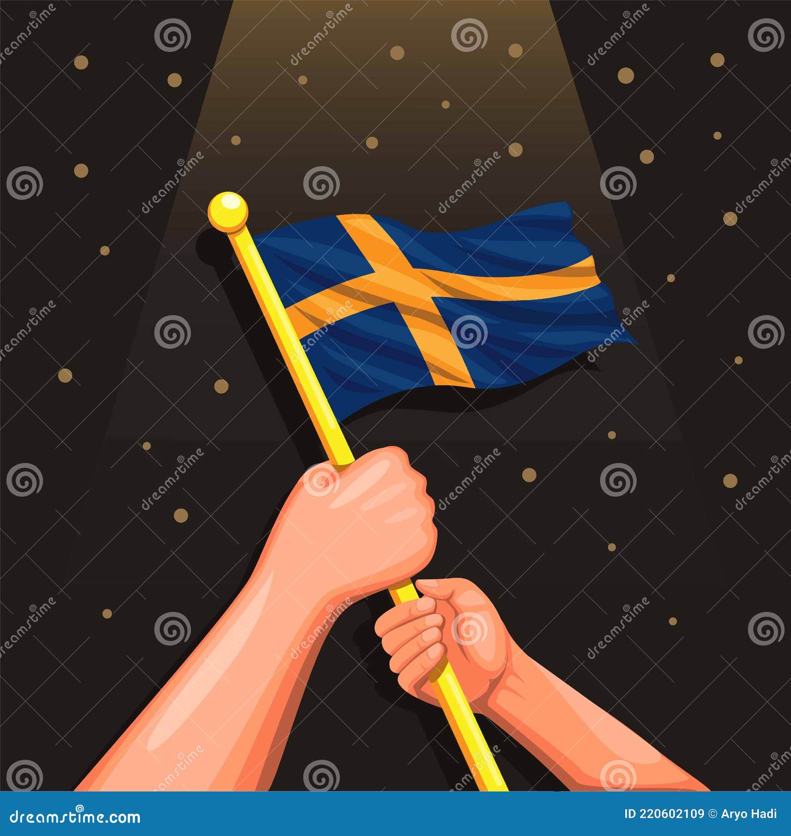 Hand Holding Sweden Flag Symbol for Sweden Independence Day on 6 June ...