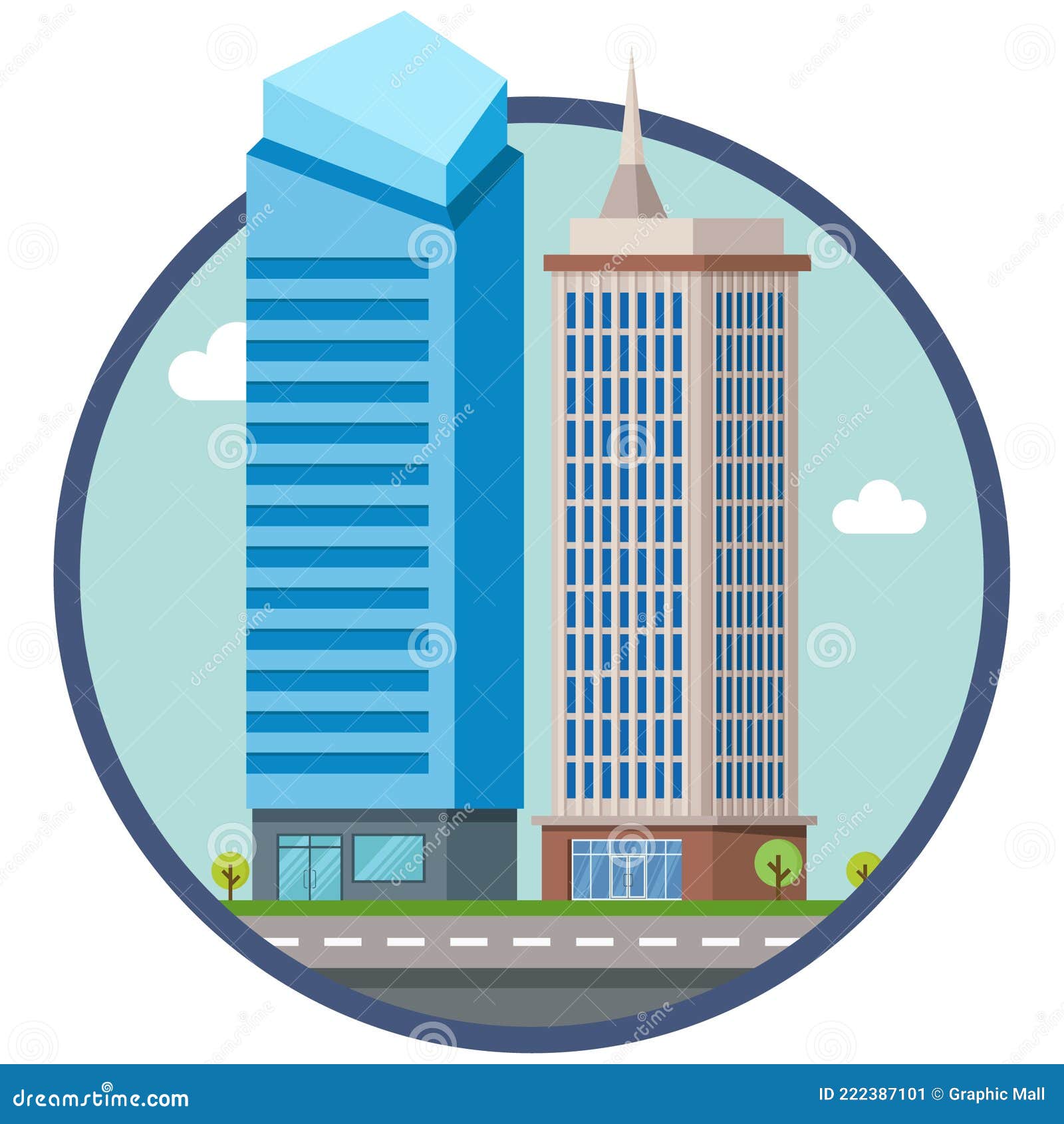 Bank City Building Beautiful Illustration. Stock Vector - Illustration ...