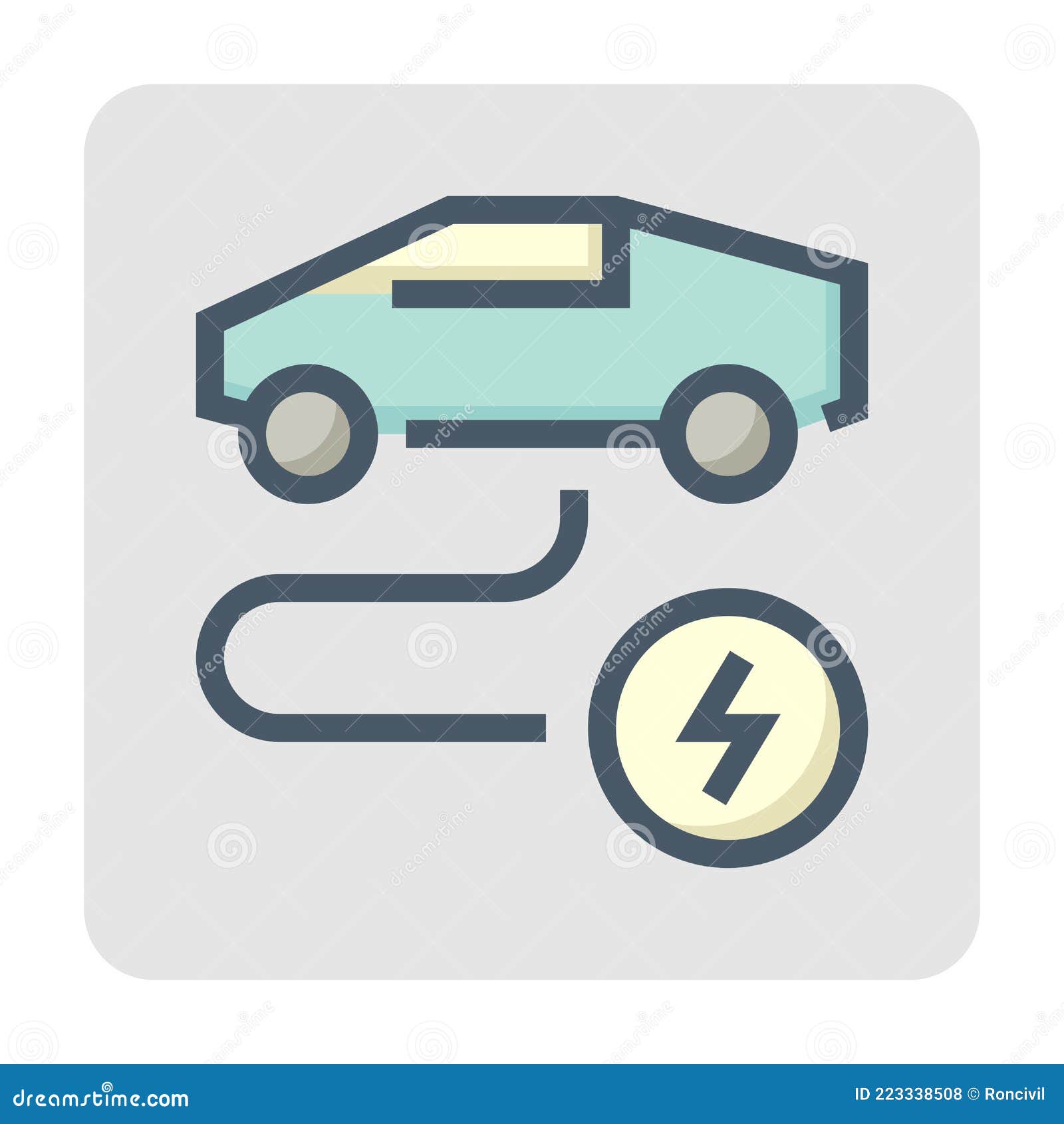 Electric Vehicle EV Vector Icon Design. 48x48 Pixel Perfect and ...