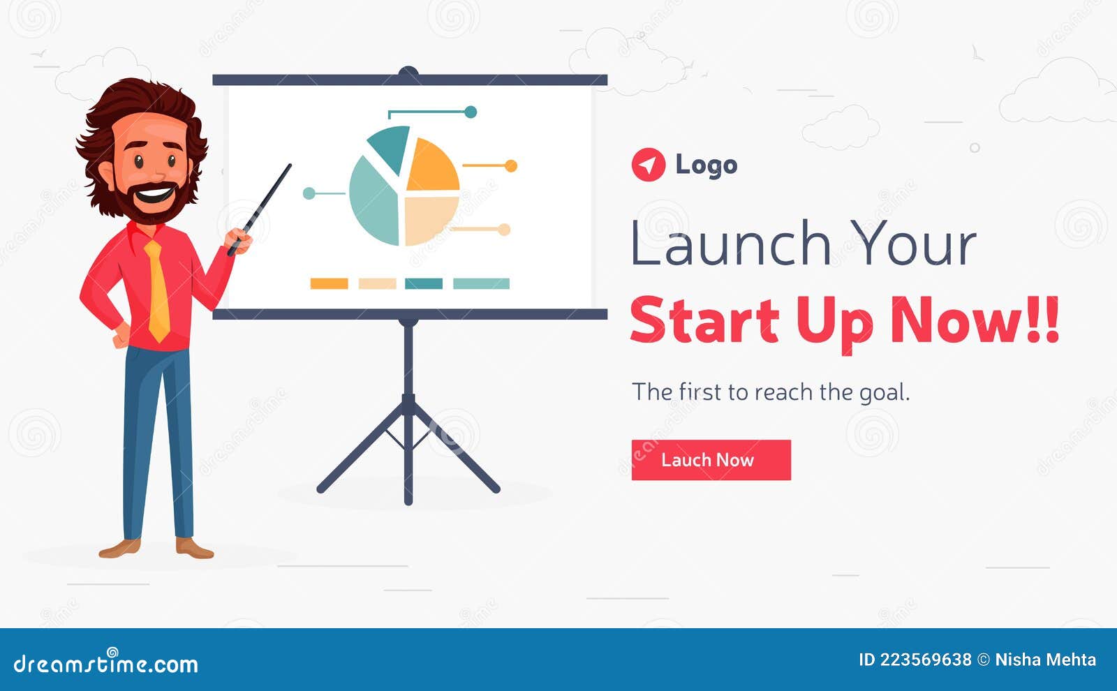 Banner Design of Launch Your Start Up Now Stock Vector - Illustration ...