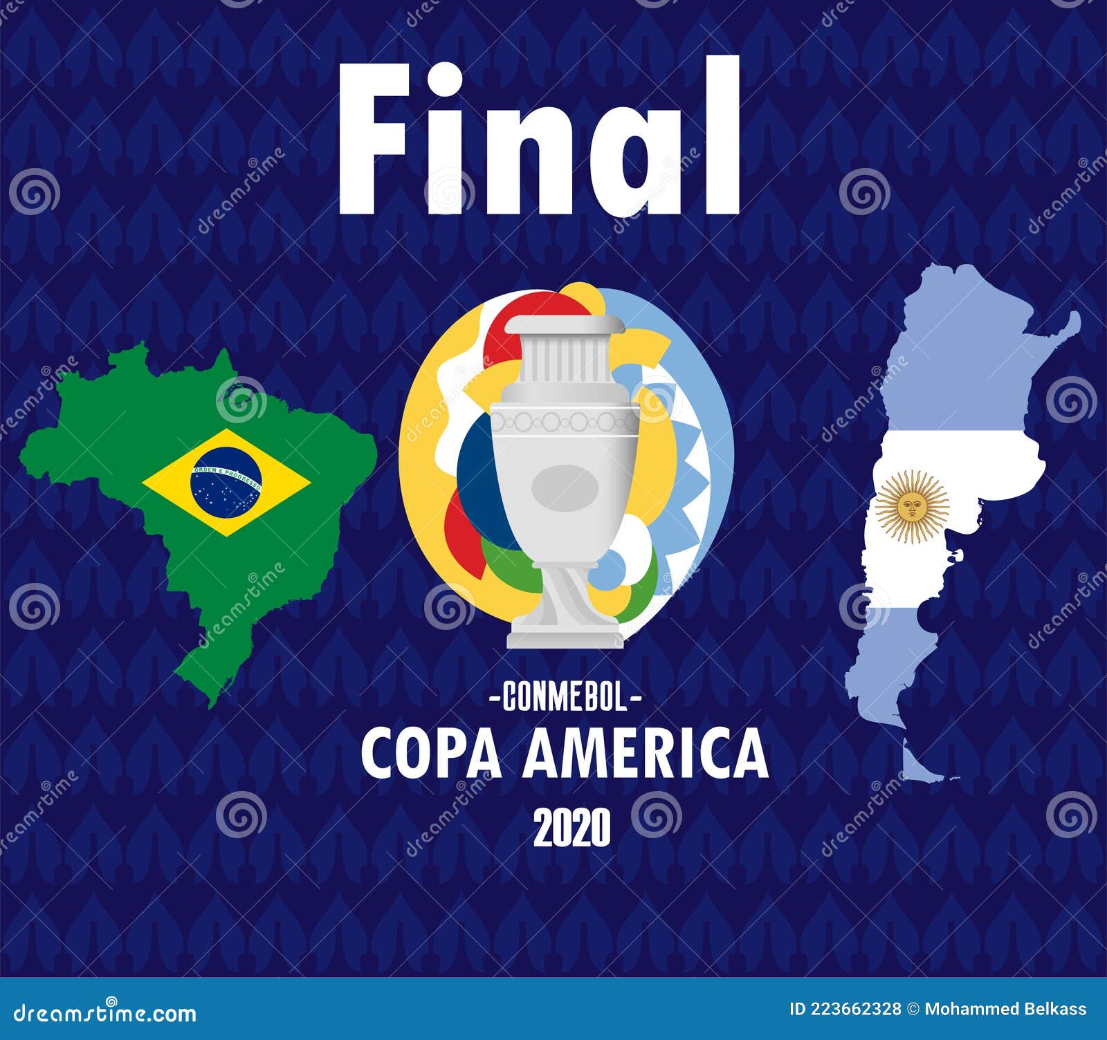 Copa America 2020 Final Brazil Vs Argentina Maps Stock Vector ...