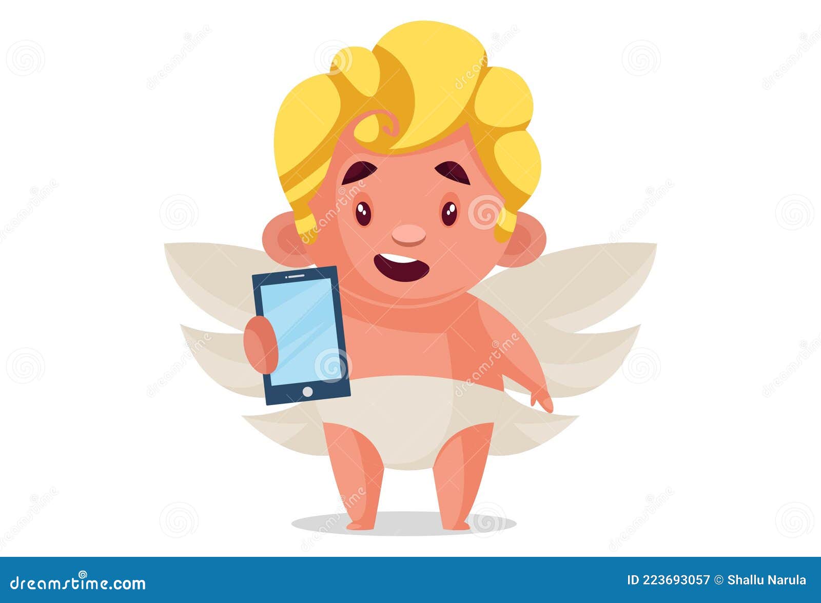 Vector Graphic Illustration of Cute Cupid Stock Vector - Illustration ...