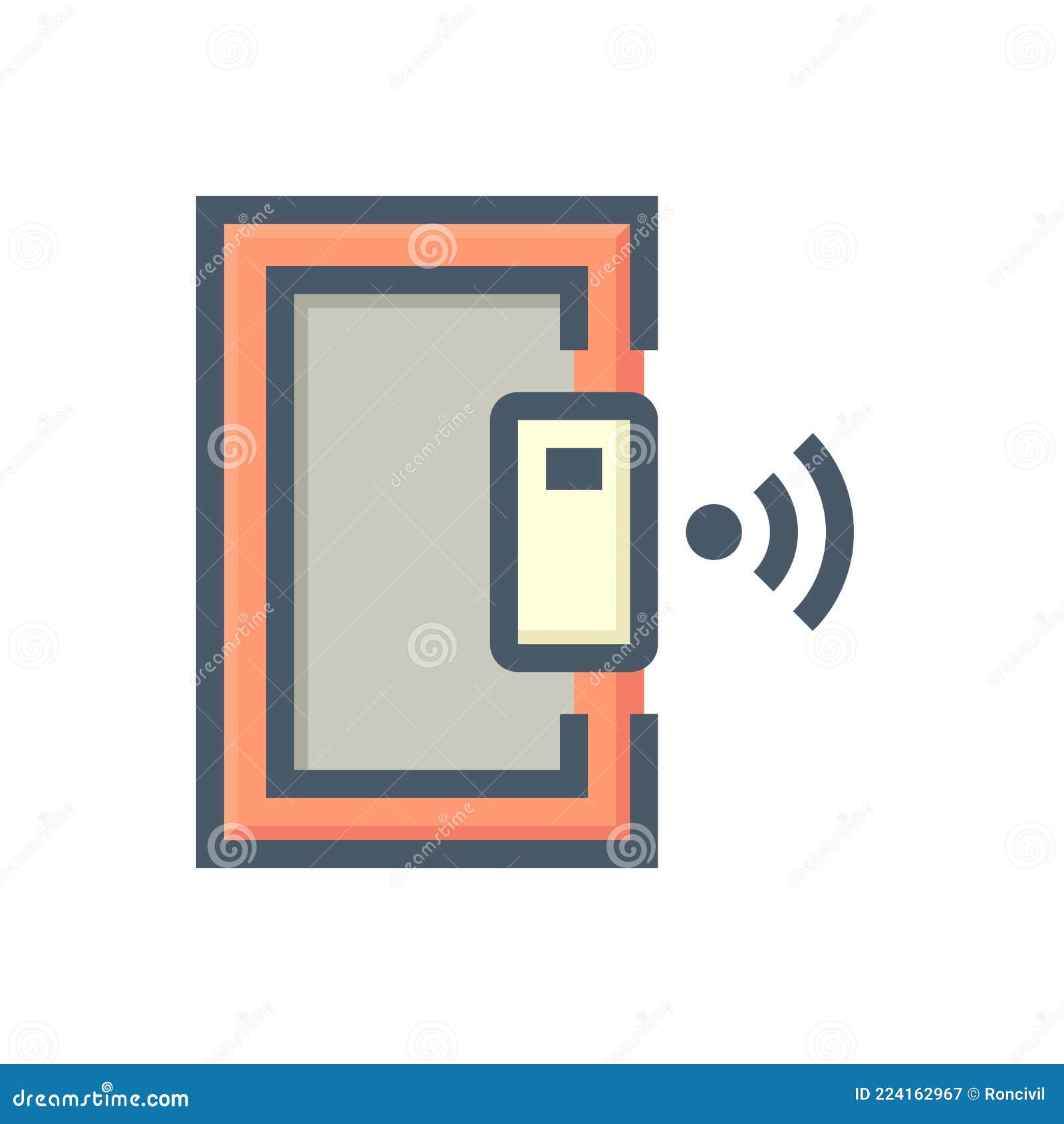 Smart Lock and Door Vector Icon. 48x48 Pixel Perfect and Editable ...